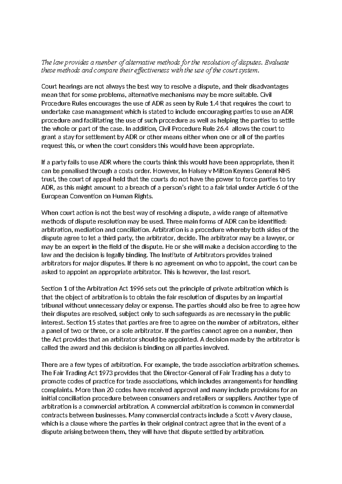 ADR tutorial - adr - The law provides a number of alternative methods ...