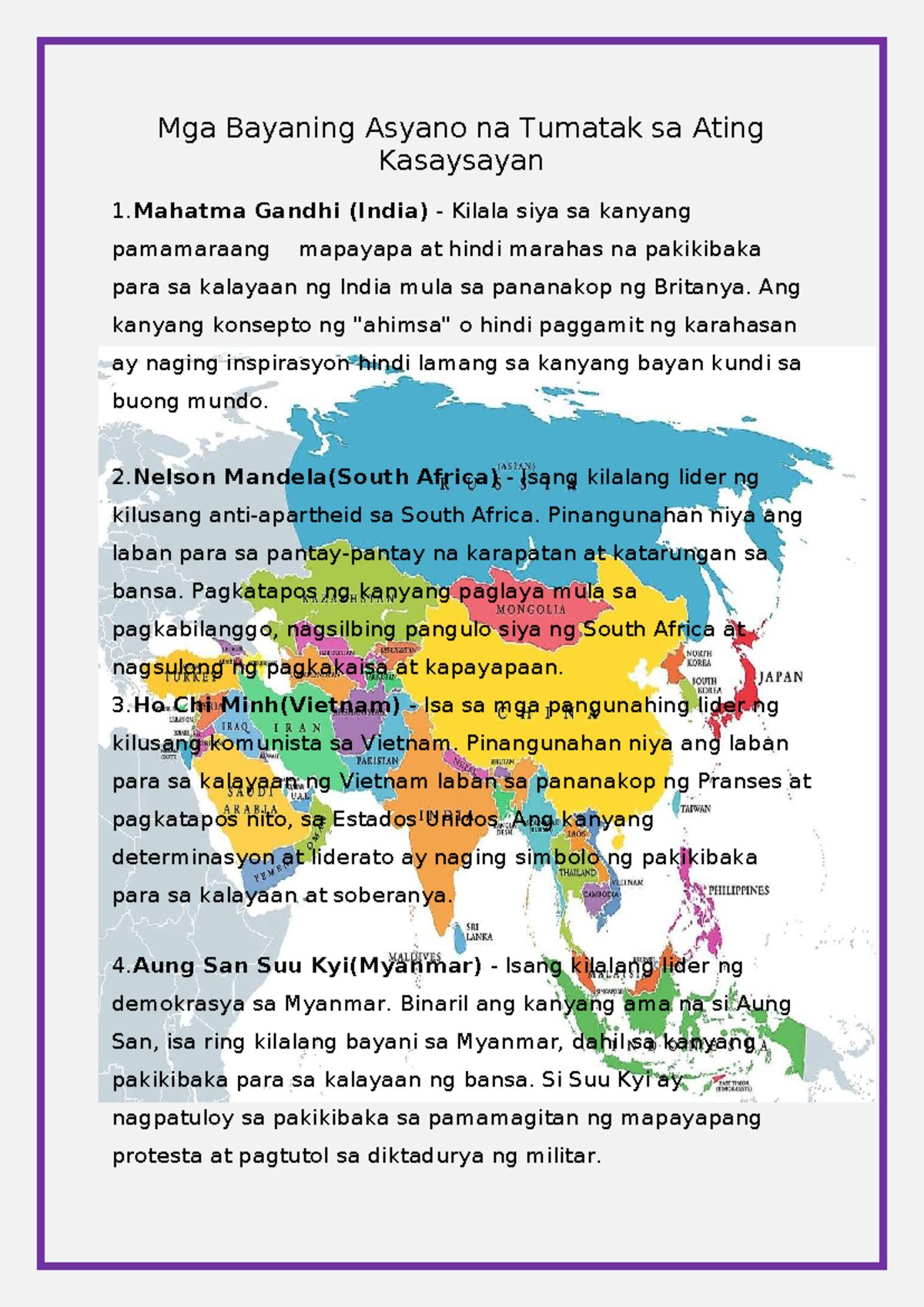 Mga Bayaning Asyano na Tumatak sa Ating Kasaysayan - Mga Bayaning ...