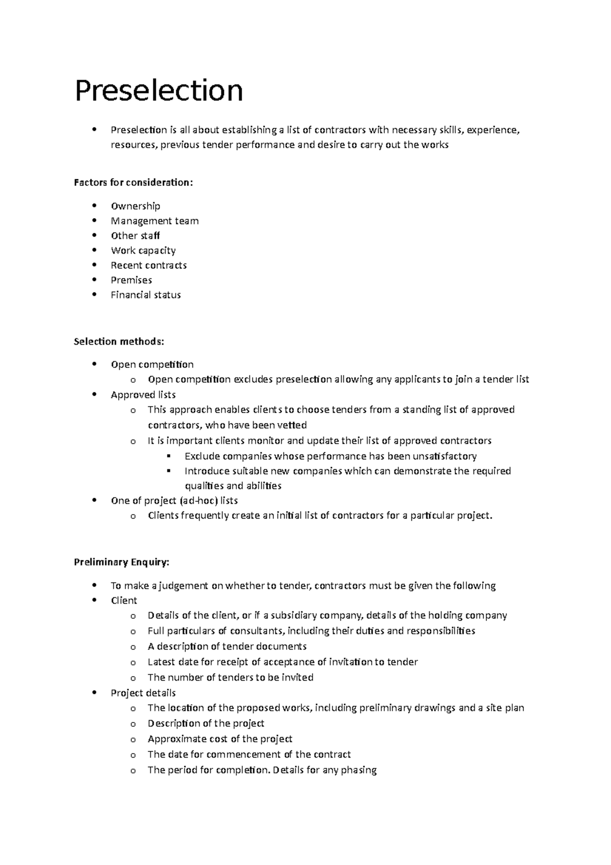 Lecture 7 - Preselection - Preselection Preselection is all about ...