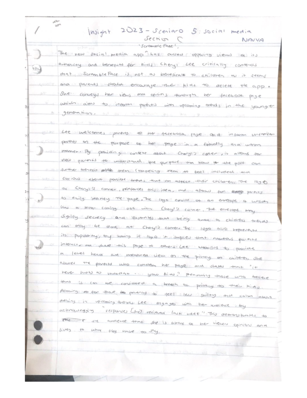 Section C vce - This is an ALA essay - Studocu