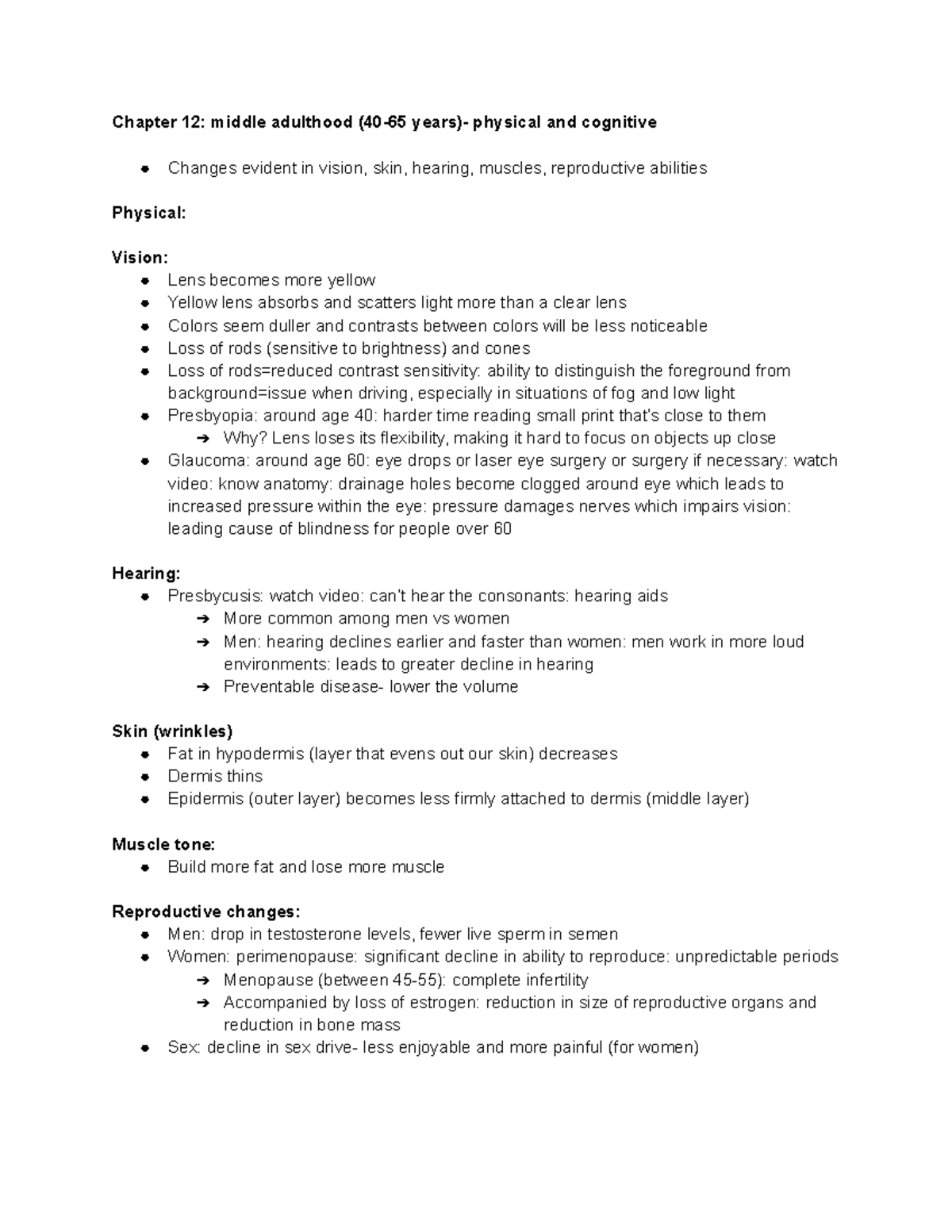 Psych 231 final exam notes - Chapter 12: middle adulthood (40-65 years ...