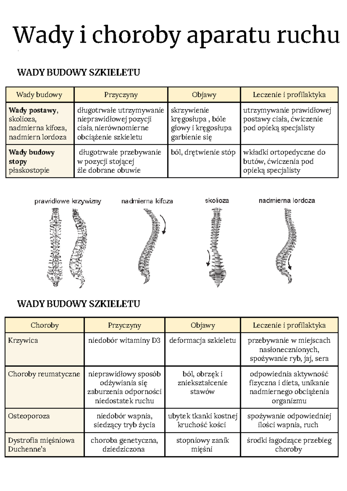 Wady i choroby apartu ruchu - Wady i choroby aparatu ruchu WADY BUDOWY ...