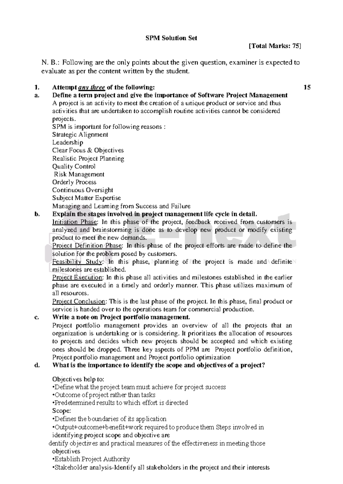 SPM NOV-19 (Sol) (E-next - SPM Solution Set [Total Marks: 75] N. B.: Following are the only ...