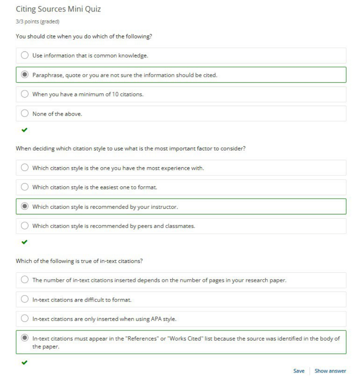Academic integrity - Files - Citing Sources Mini Quiz points (graded ...