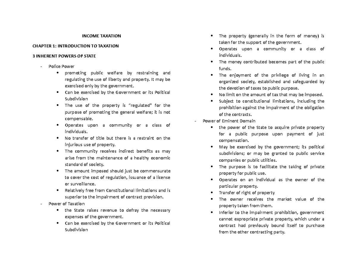Income Taxation - sds - INCOME TAXATION CHAPTER 1: INTRODUCTION TO ...