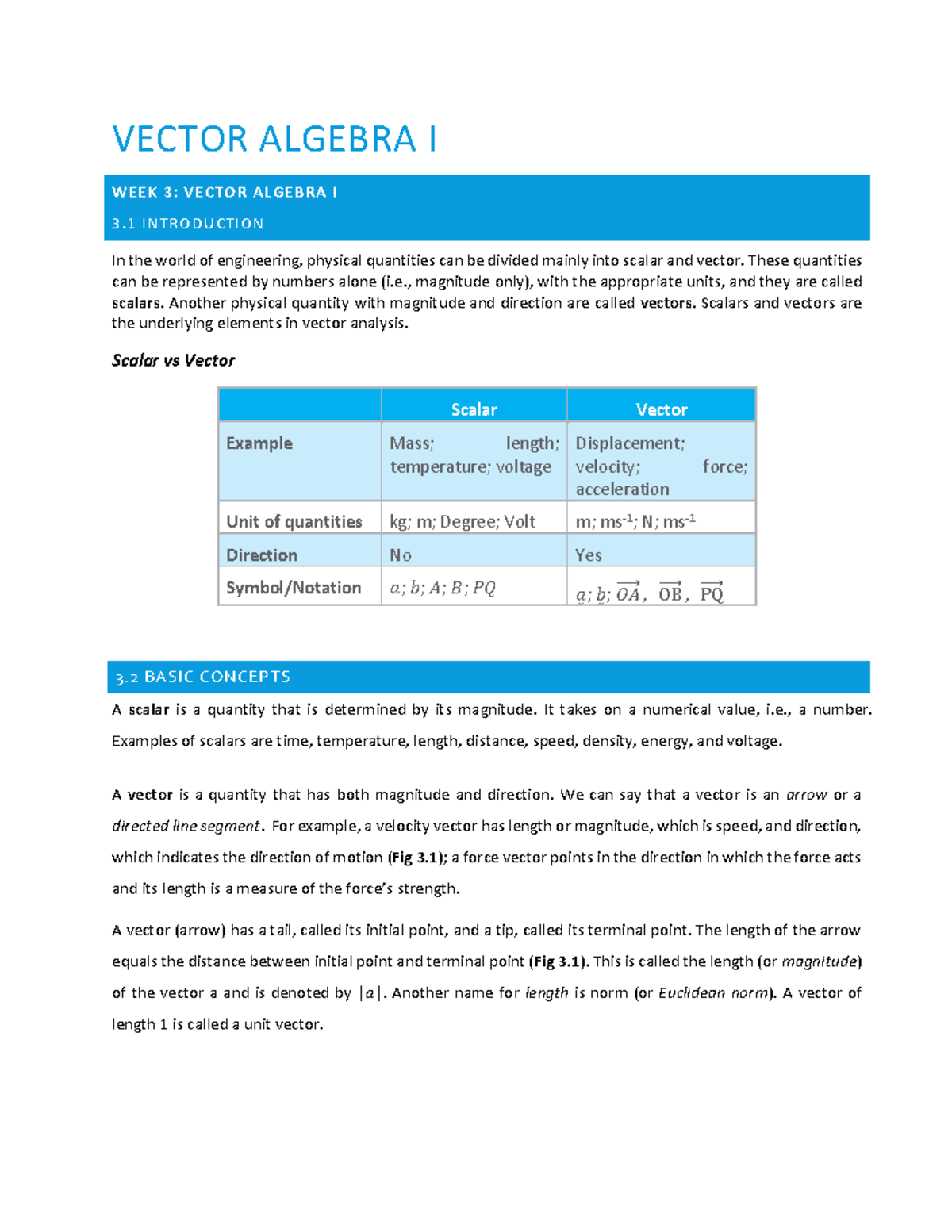 Week 3 - 5 Notes - mathematics kix1001 - VECTOR ALGEBRA I WEEK 3 ...