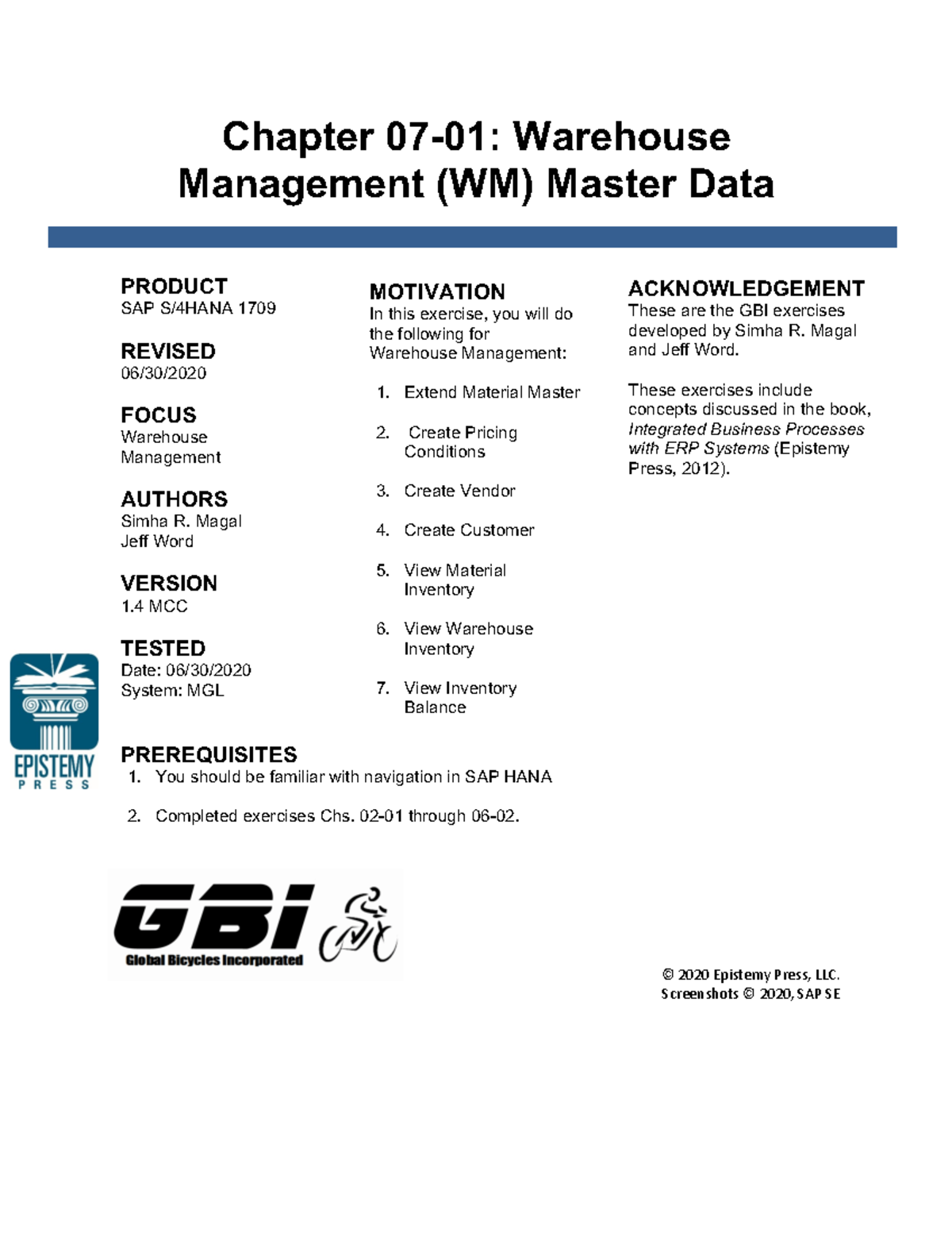 Ch07-01 WH Master Data - Chapter 07- 01 : Warehouse Management (WM ...