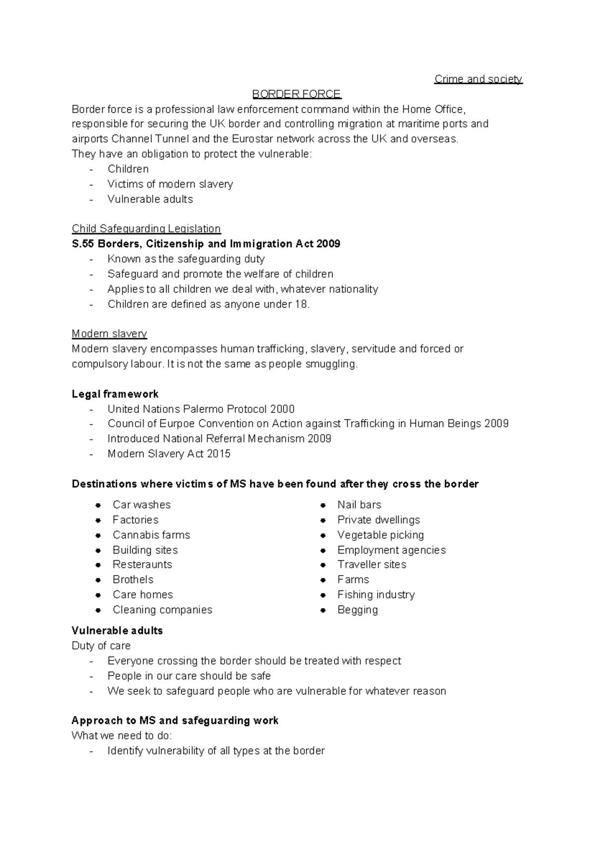Border Force Lecture Notes Crime And Society BORDER FORCE Border border-force-lecture-notes-crime-and-society-border-force-border