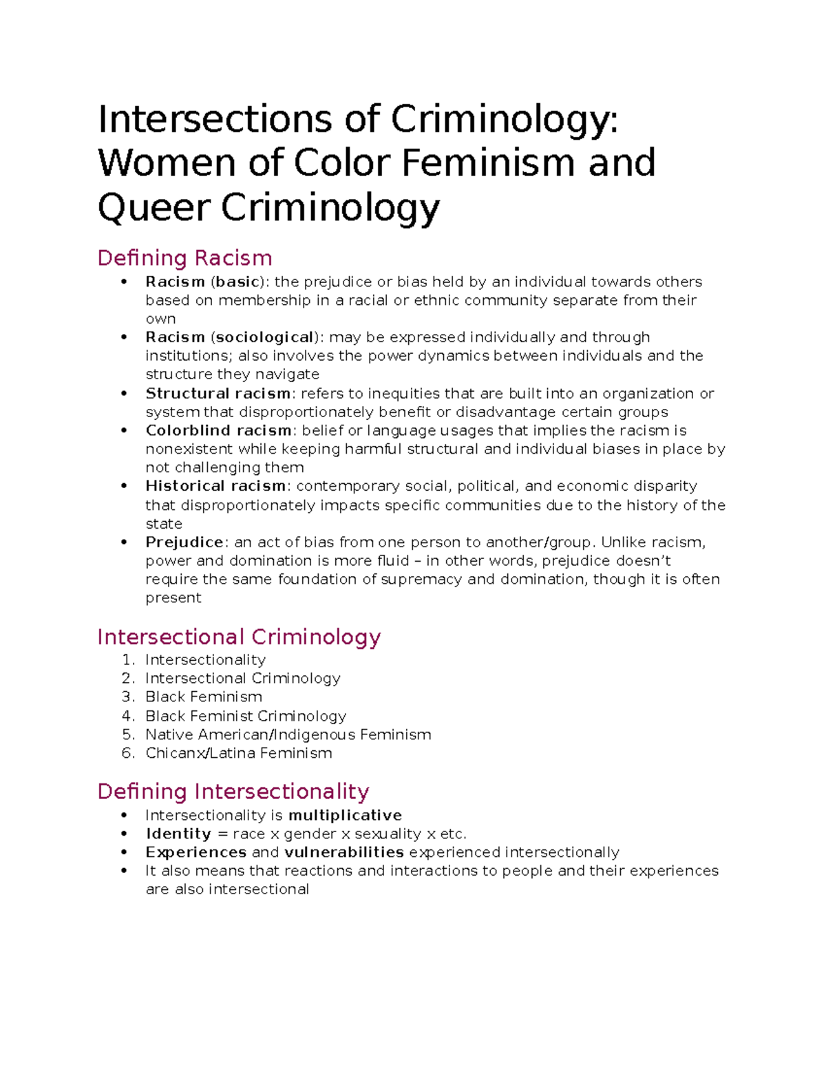 Intersections of Criminology - Intersections of Criminology: Women of ...