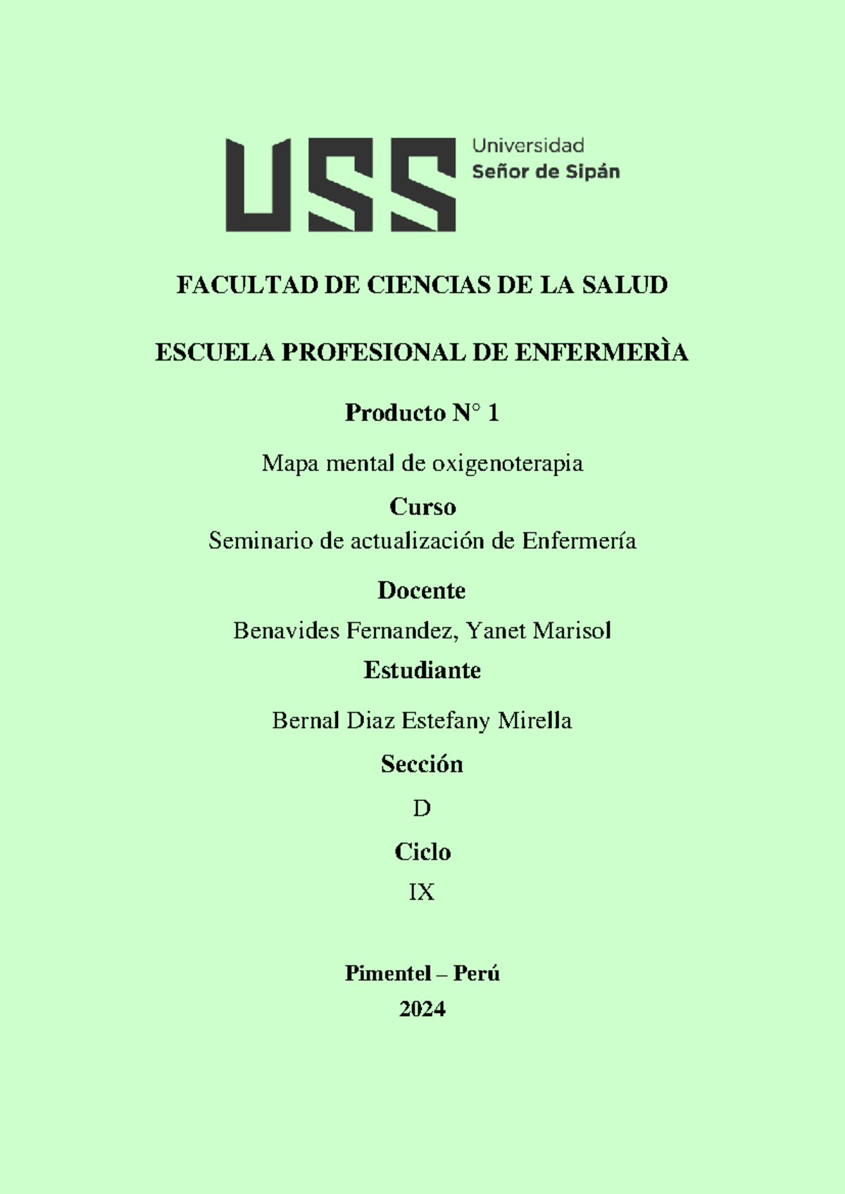 Mapa mental oxigenoterapia Bernal Diaz - FACULTAD DE CIENCIAS DE LA ...