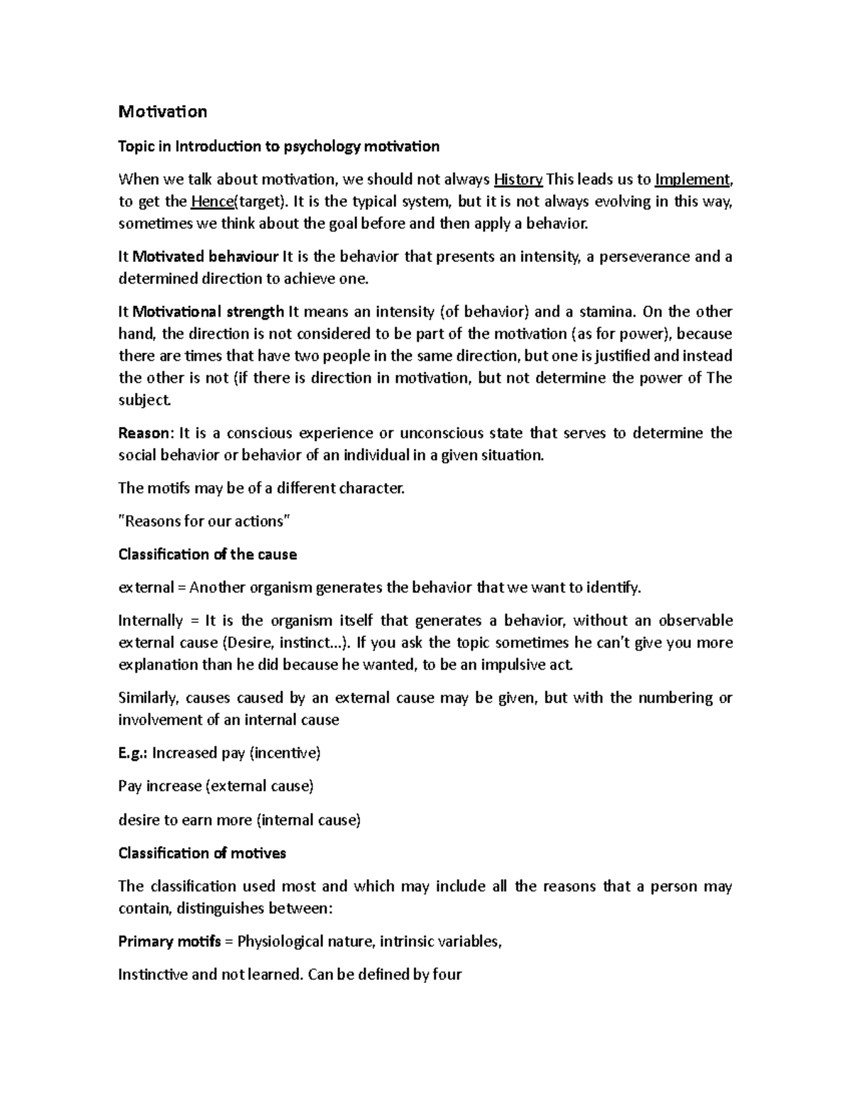 Motivation - Motivation Topic in Introduction to psychology motivation ...