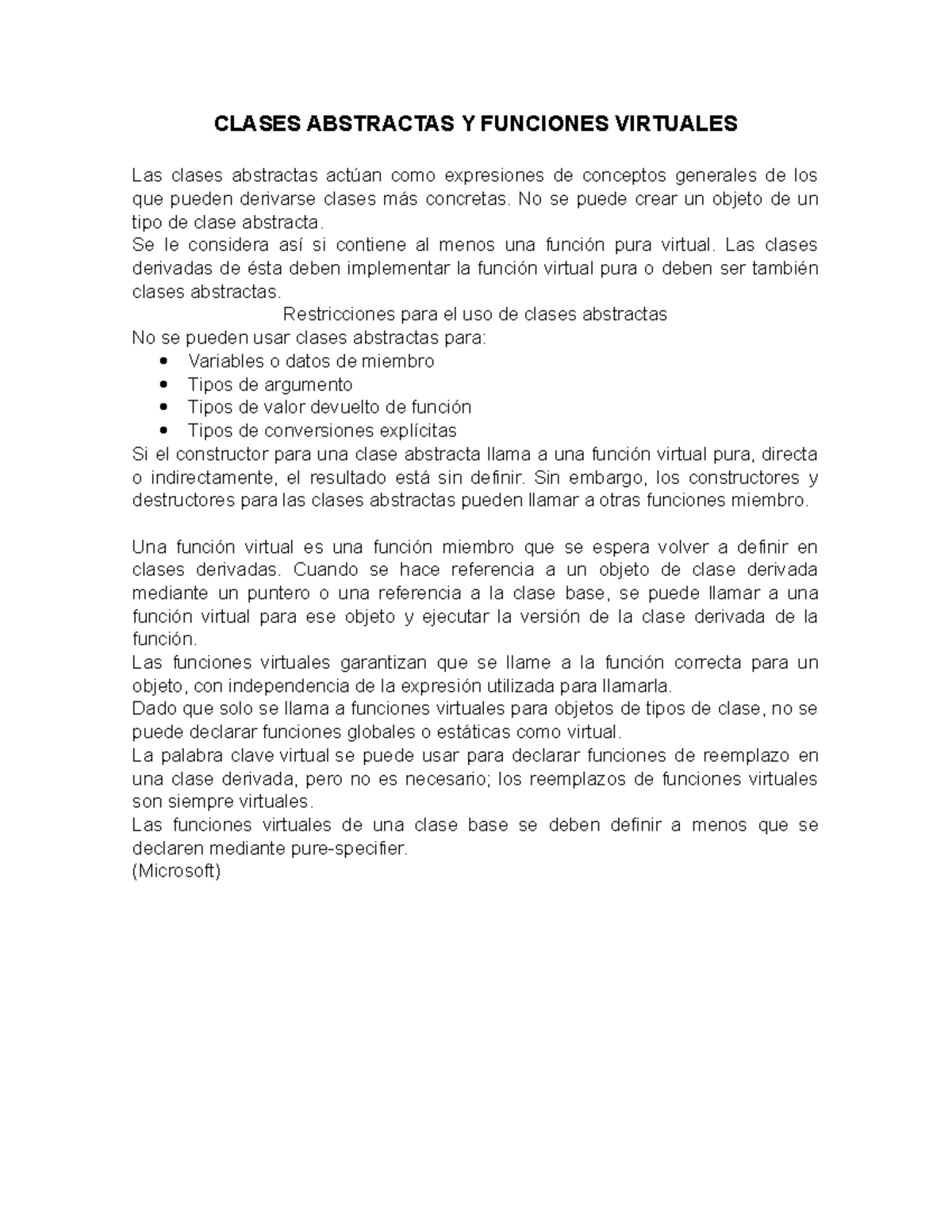 Clases Abstractas Y Funciones Virtuales - CLASES ABSTRACTAS Y FUNCIONES ...