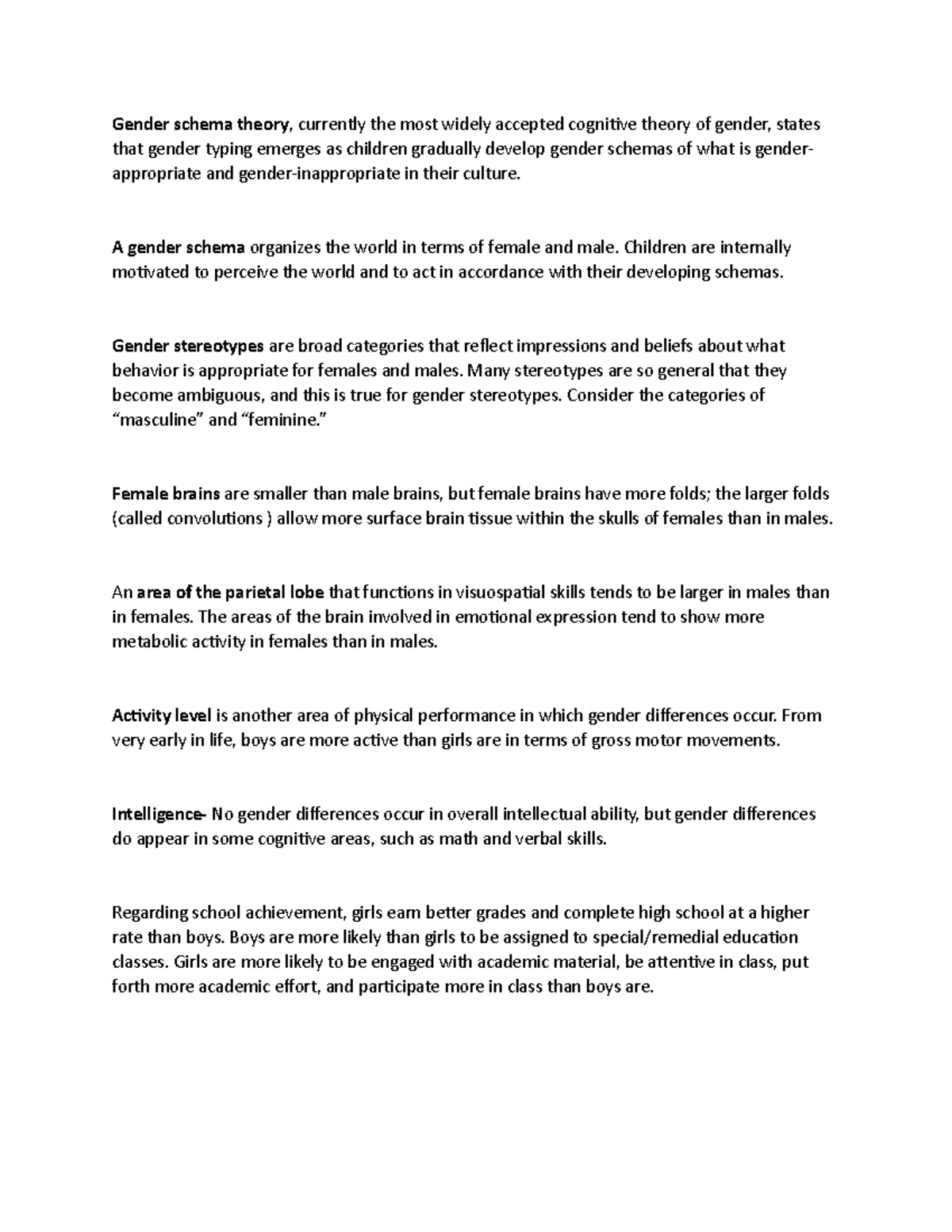 Gender Schema Theory Gender Schema Theory Currently The Most Widely Accepted Cognitive Theory