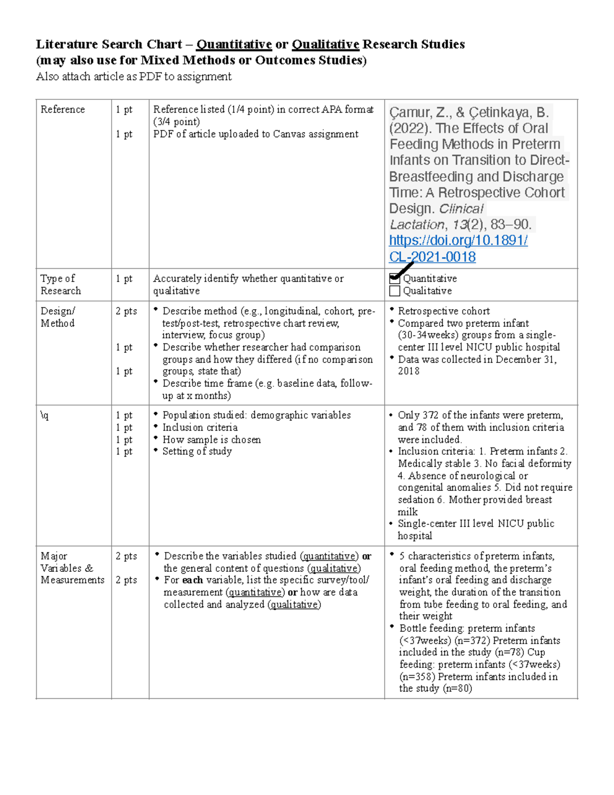 Quantitative research study - Literature Search Chart – Quantitative or ...