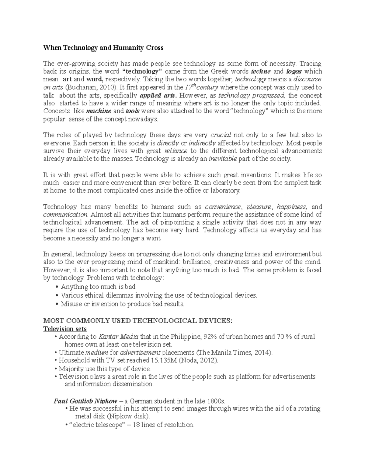 When Technology and Humanity Cross - Tracing back its origins, the word ...