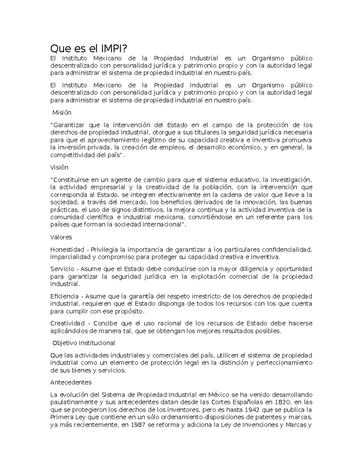 Investigacion - info - Que es el IMPI? El Instituto Mexicano de la ...