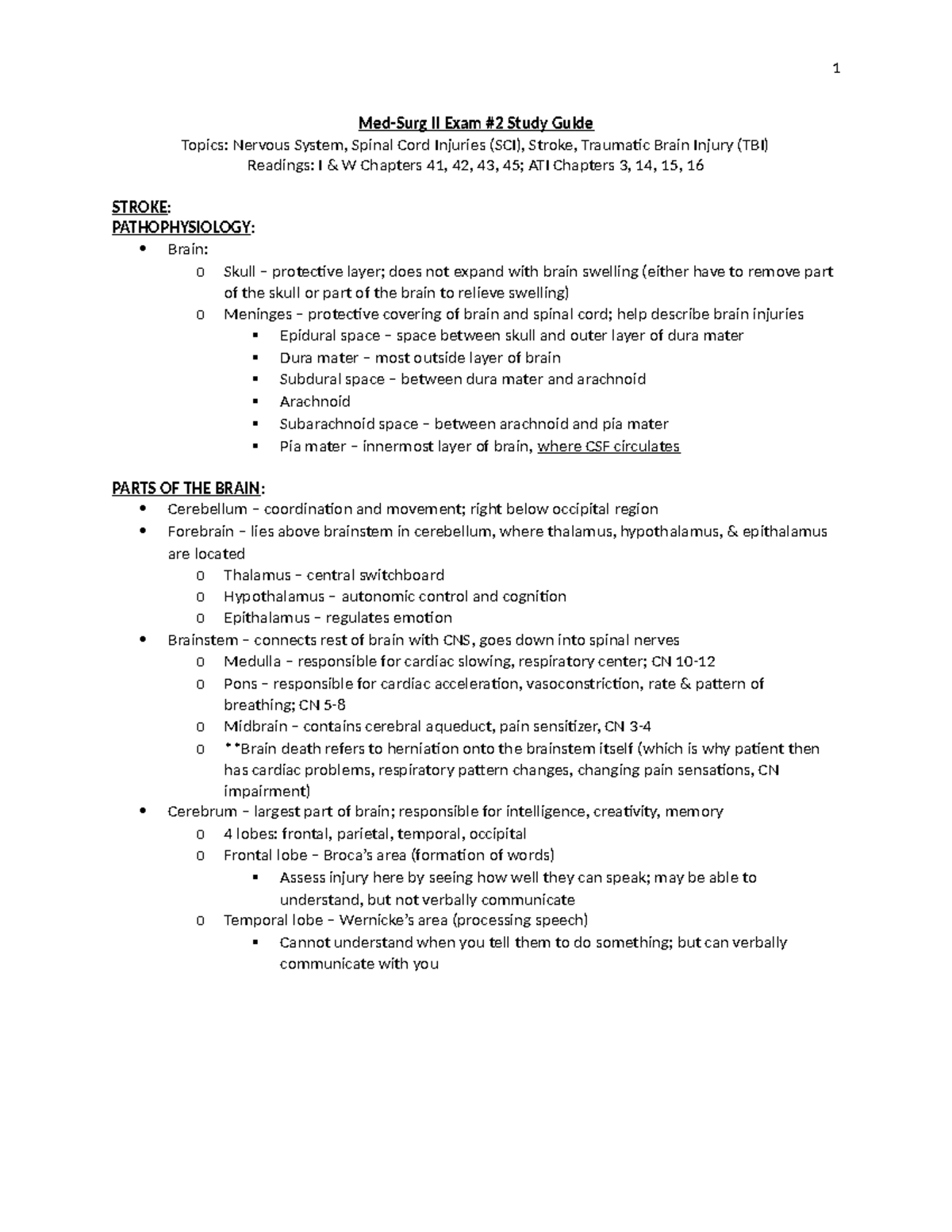 FILE 0085 - Study guide - Med-Surg II Exam #2 Study Guide Topics ...