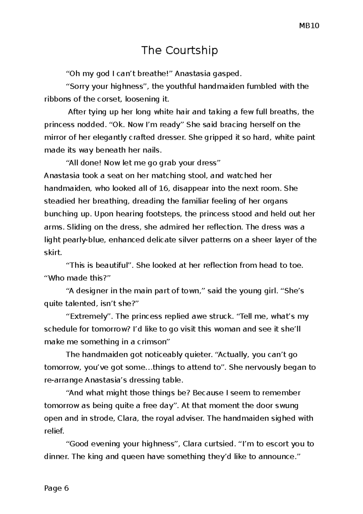 The Courtship - short story - MB The Courtship “Oh my god I can’t ...