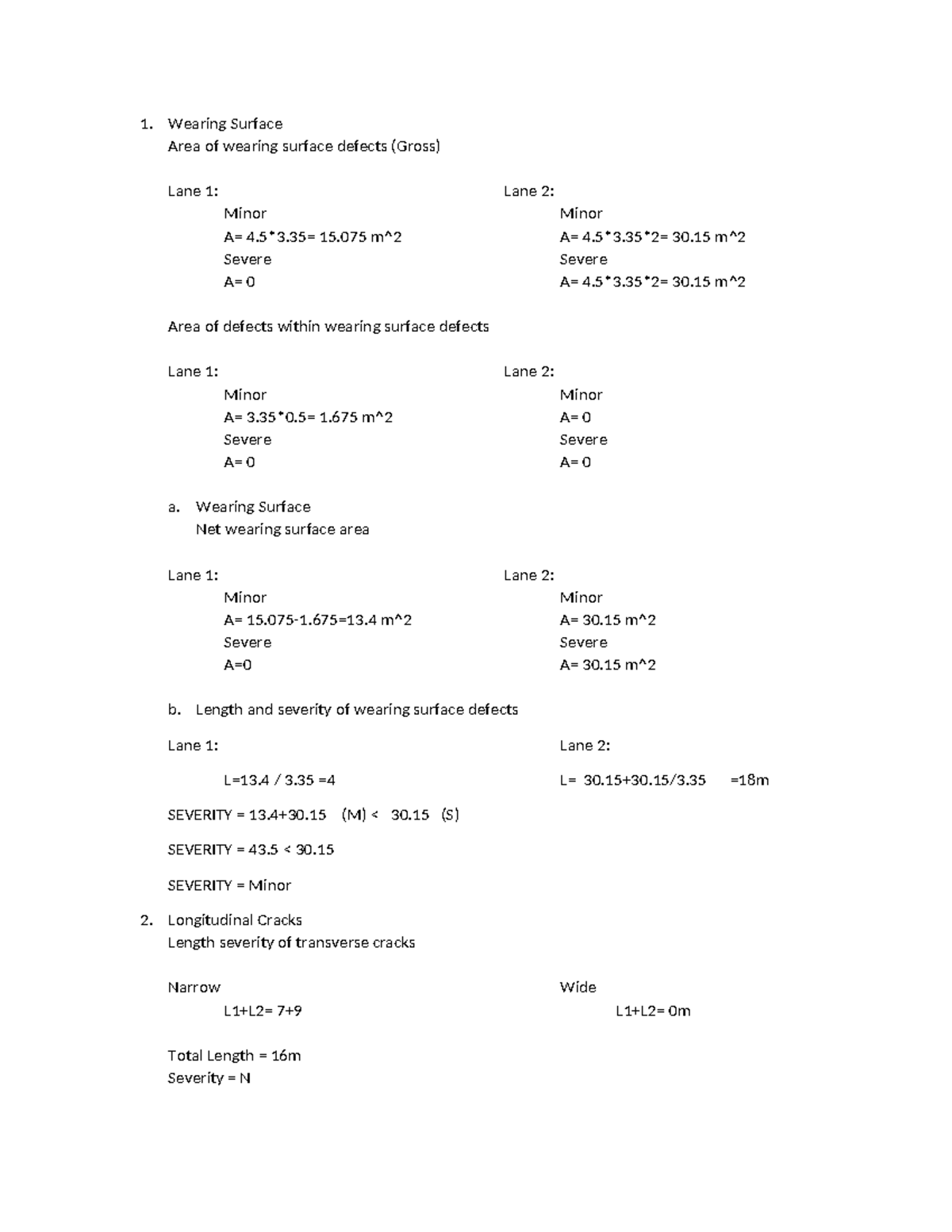 Plate 4 Soulution - Hway - Wearing Surface Area of wearing surface ...