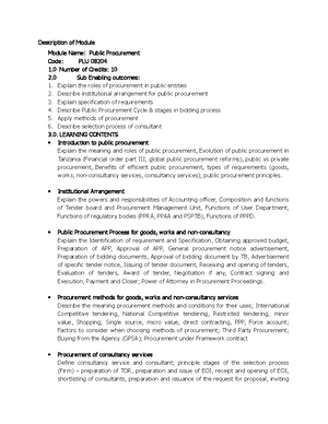 Psptb Syllabus - PROCUREMENT AND SUPPLIES PROFESSIONALS AND TECHNICIANS ...