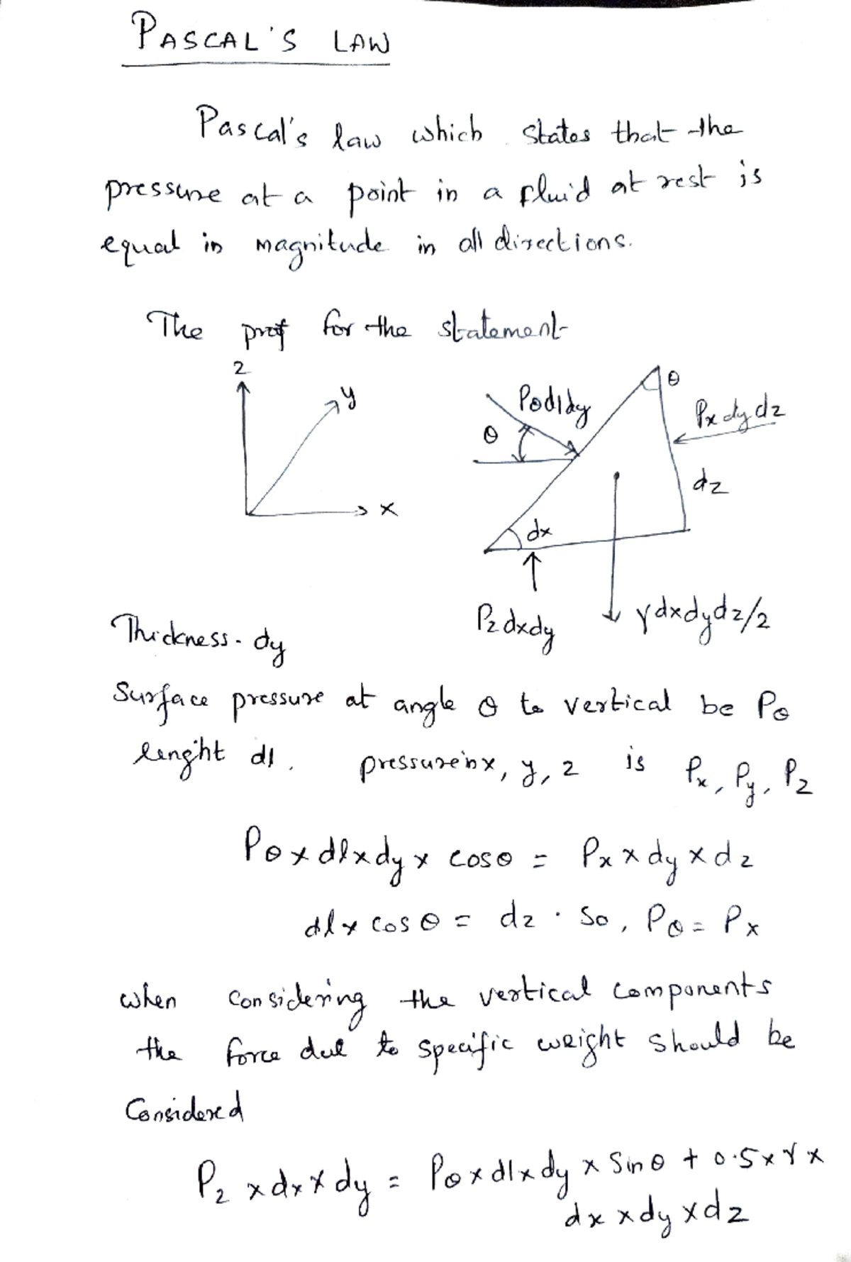 Pascal law - PASCAL 'S LAW Pas cals aw shicb skatas the ha prssne ata ...