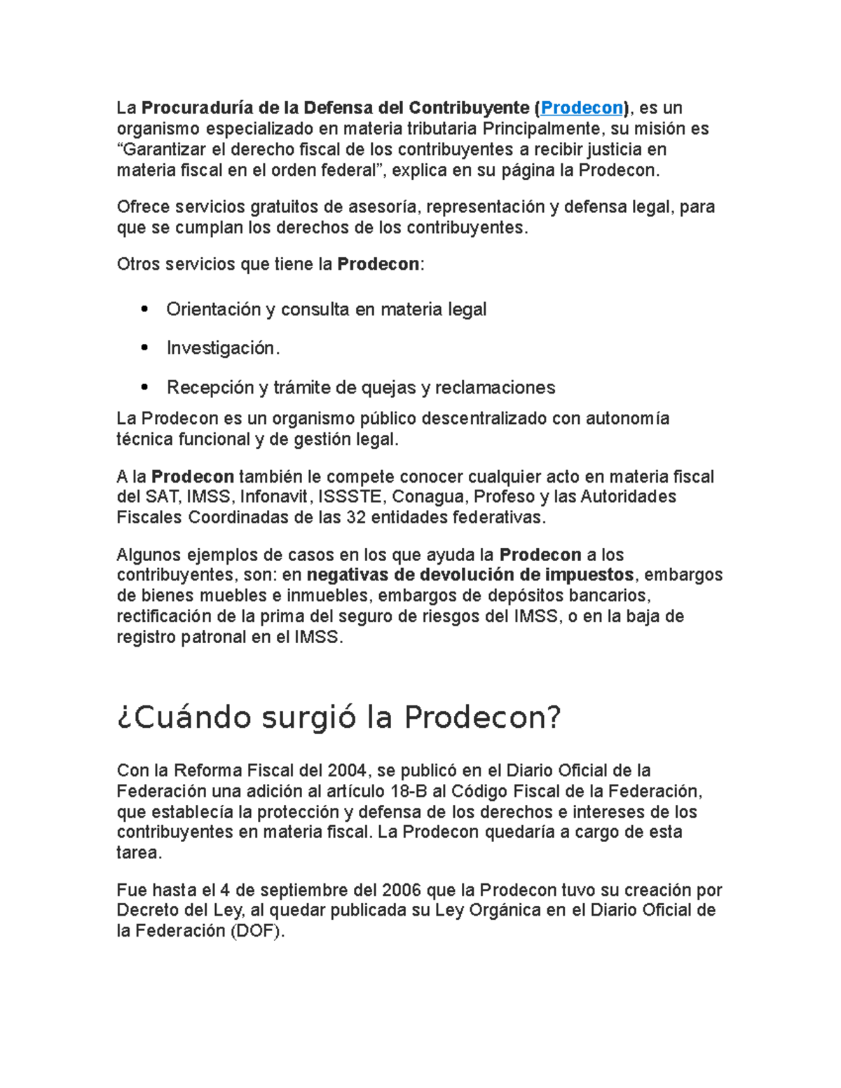 Prodecom - La Procuraduría de la Defensa del Contribuyente (Prodecon ...
