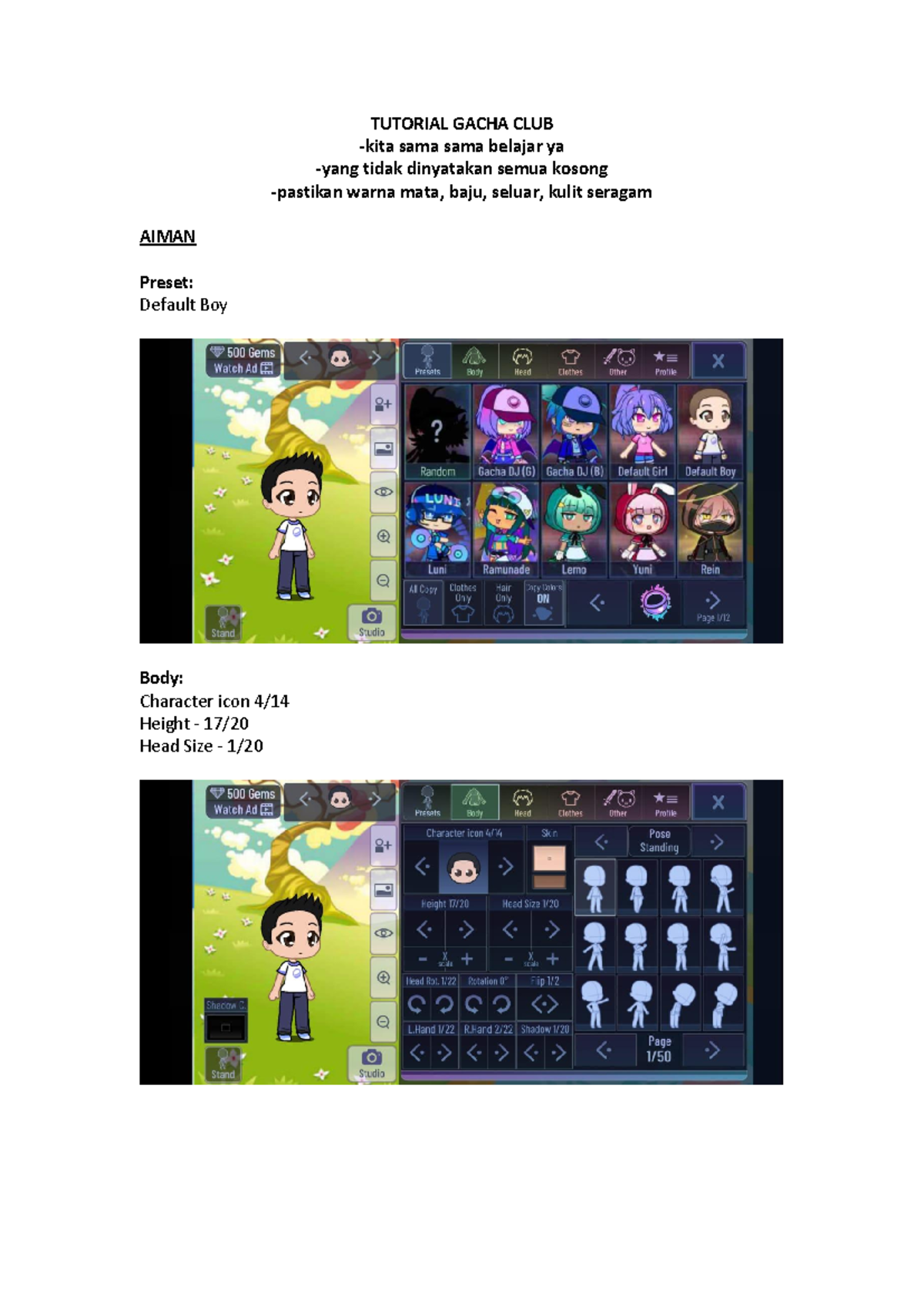 Tutorial Gacha CLUB - TUTORIAL GACHA CLUB -kita sama sama belajar ya ...