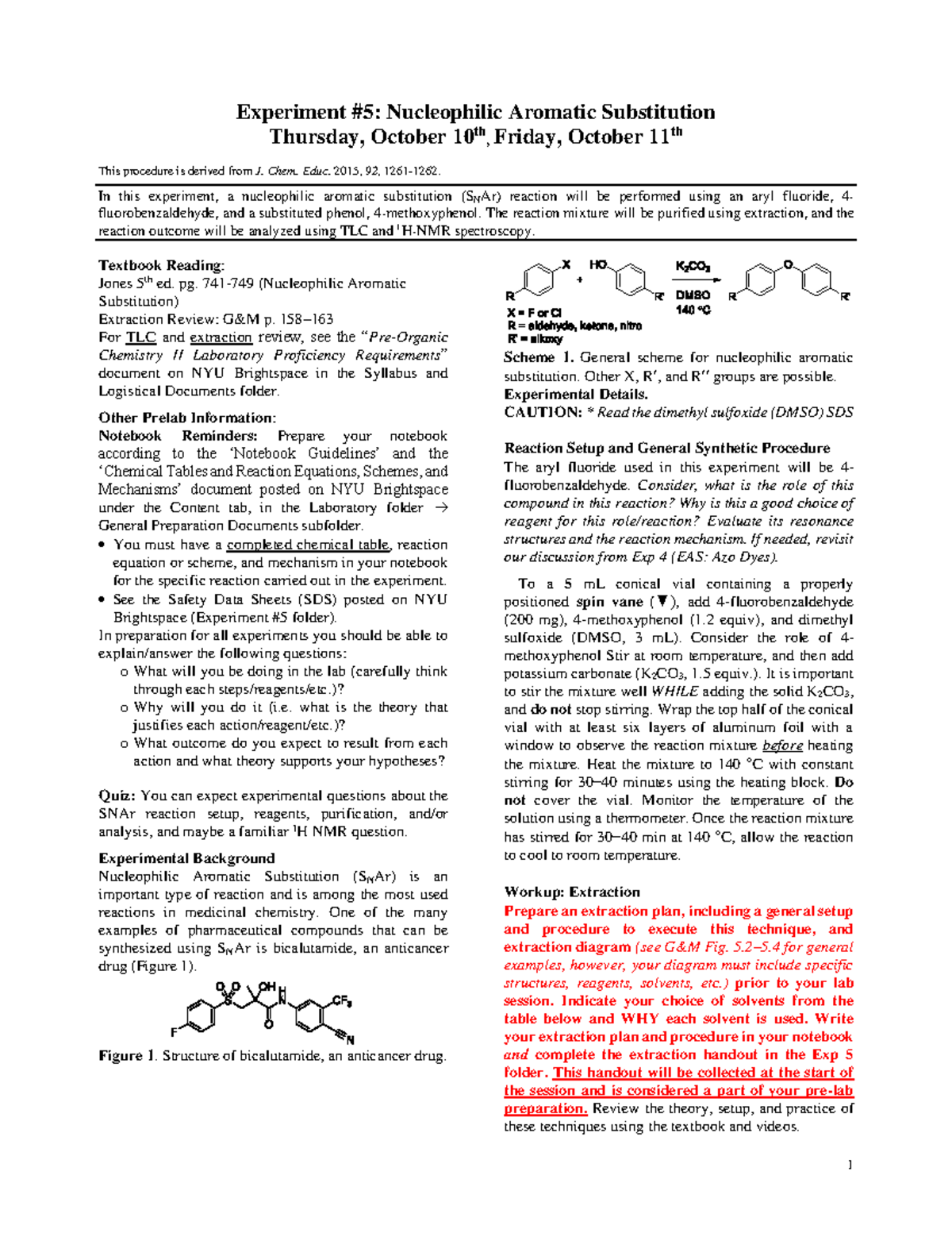 FA2024 Exp5 Nucleophilic Aromatic Substitution - 1 Experiment # 5 : Nucleophilic Aromatic - Studocu