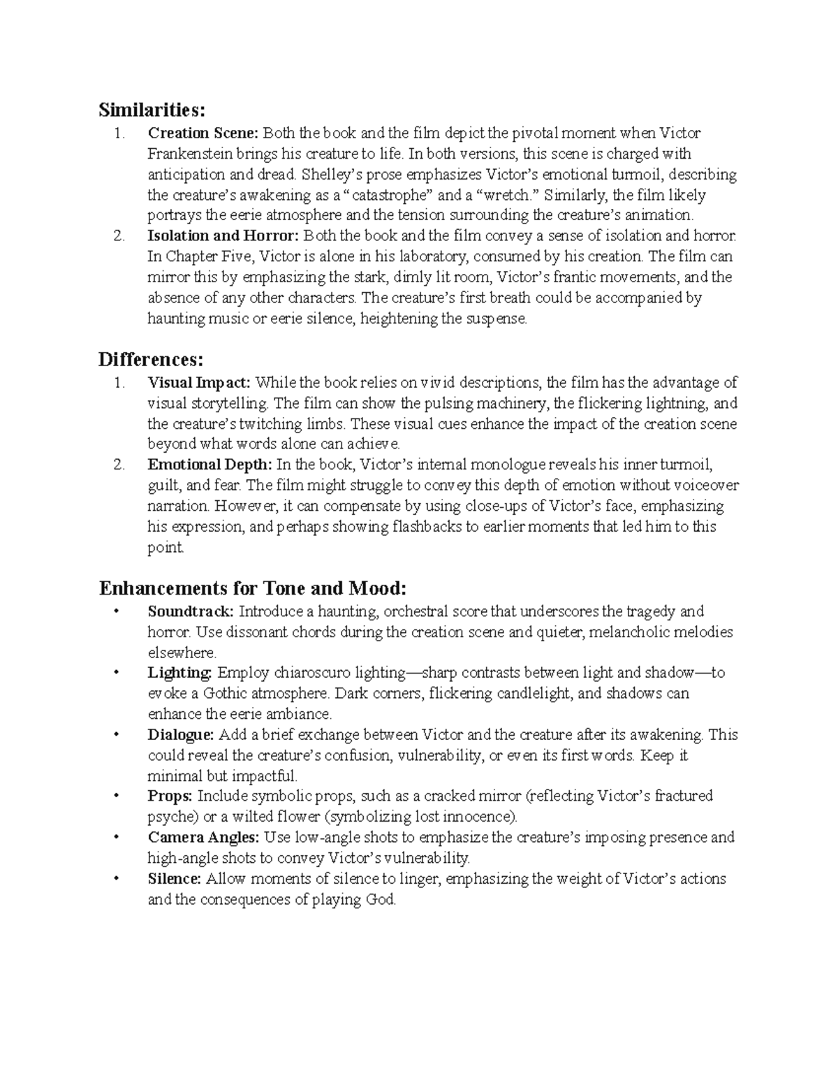 2.06 Copy and Paste Assignment - Similarities: 1. Creation Scene: Both ...