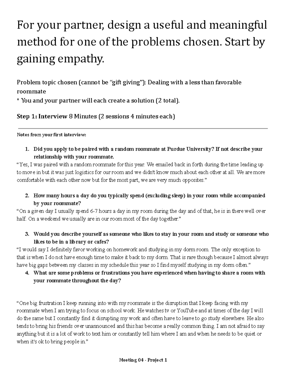 Copy of Intro to Design Template - (Meeting 4) - For your partner ...