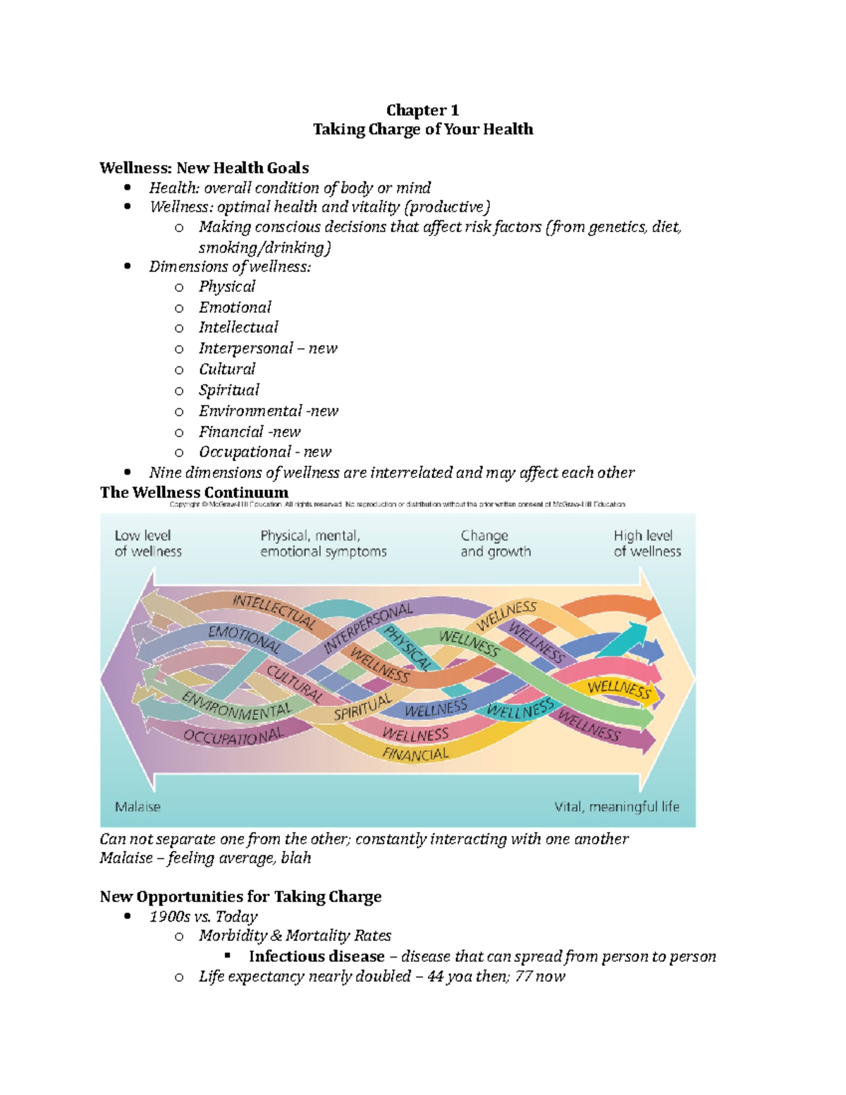 Exam 1 Lecture - boyd - Chapter 1 Taking Charge of Your Health Wellness ...