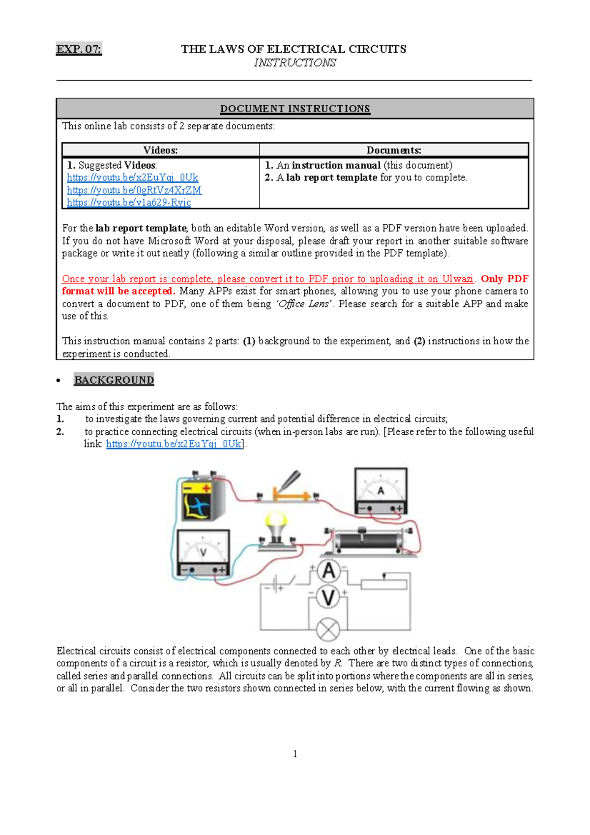 Exp07 - Electrical Circuits - Manual - EXP. 07: THE LAWS OF ELECTRICAL ...