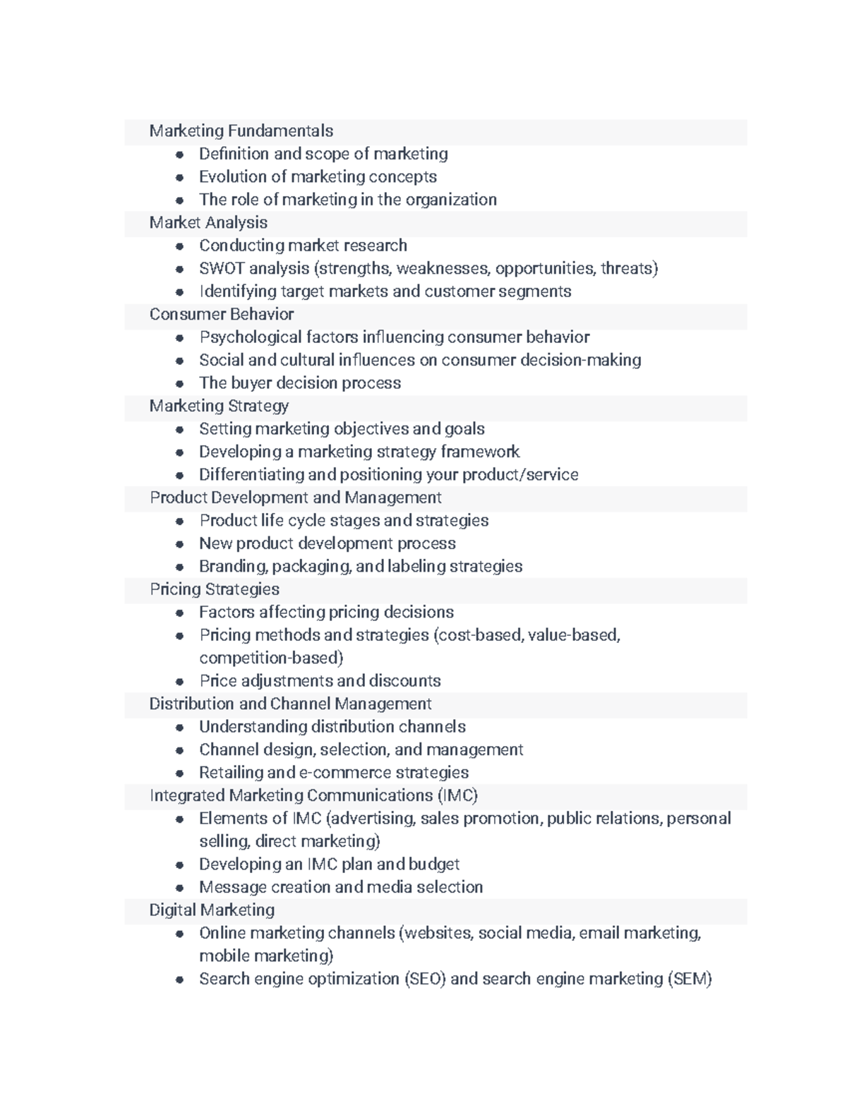 study guide on marketing basics and steps - MARK 3321 - UT Arlington ...