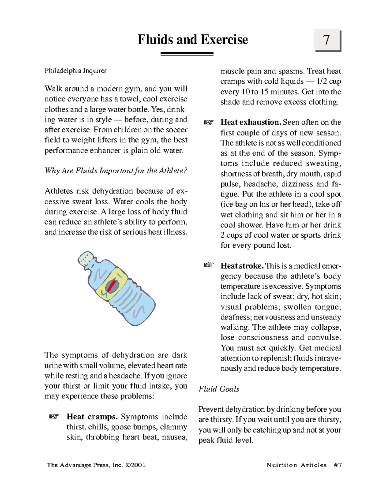 Fluids and Exercise Nutrition (43-49) - Fluids and Exercise 7 ...