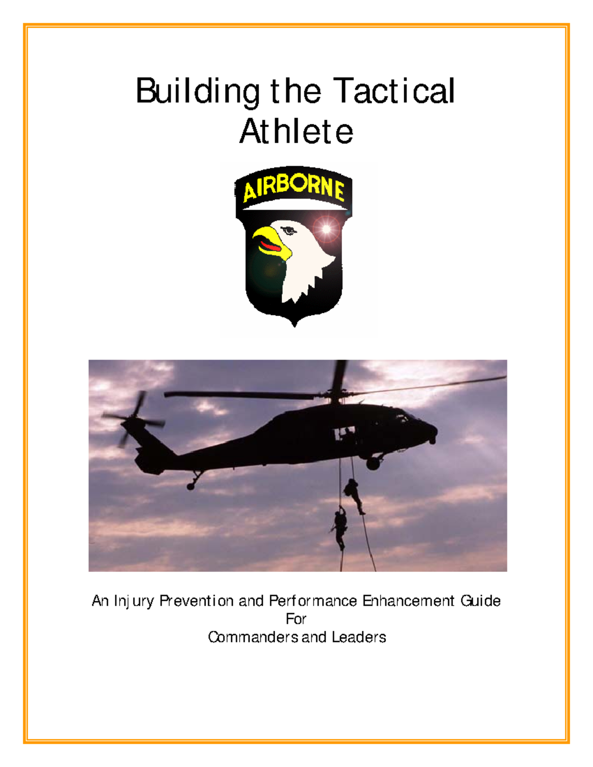 101st Tactical Athlete Handbook - Building the Tactical Athlete An ...