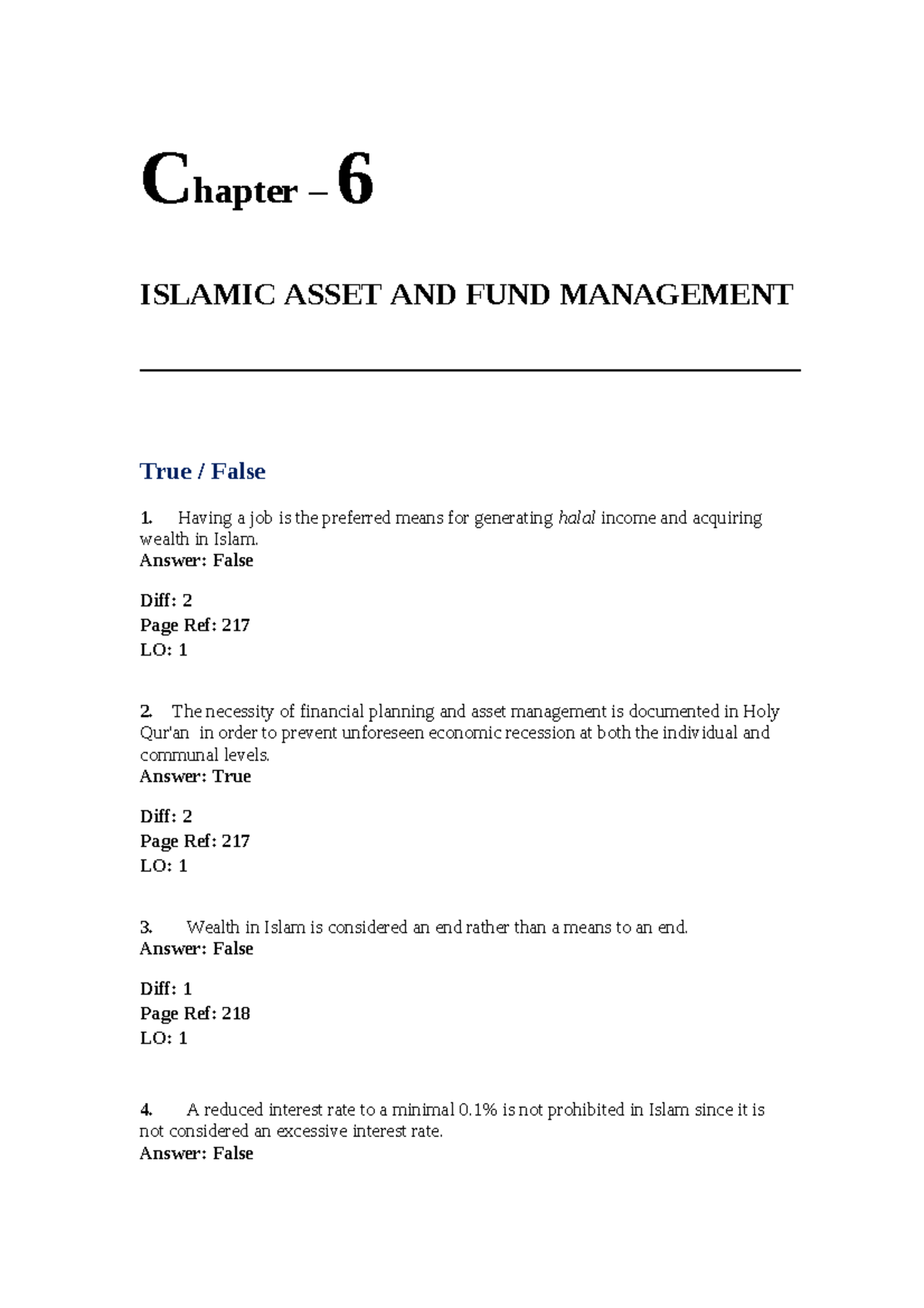 Islamic banking TB 6 - Chapter – 6 ISLAMIC ASSET AND FUND MANAGEMENT ...