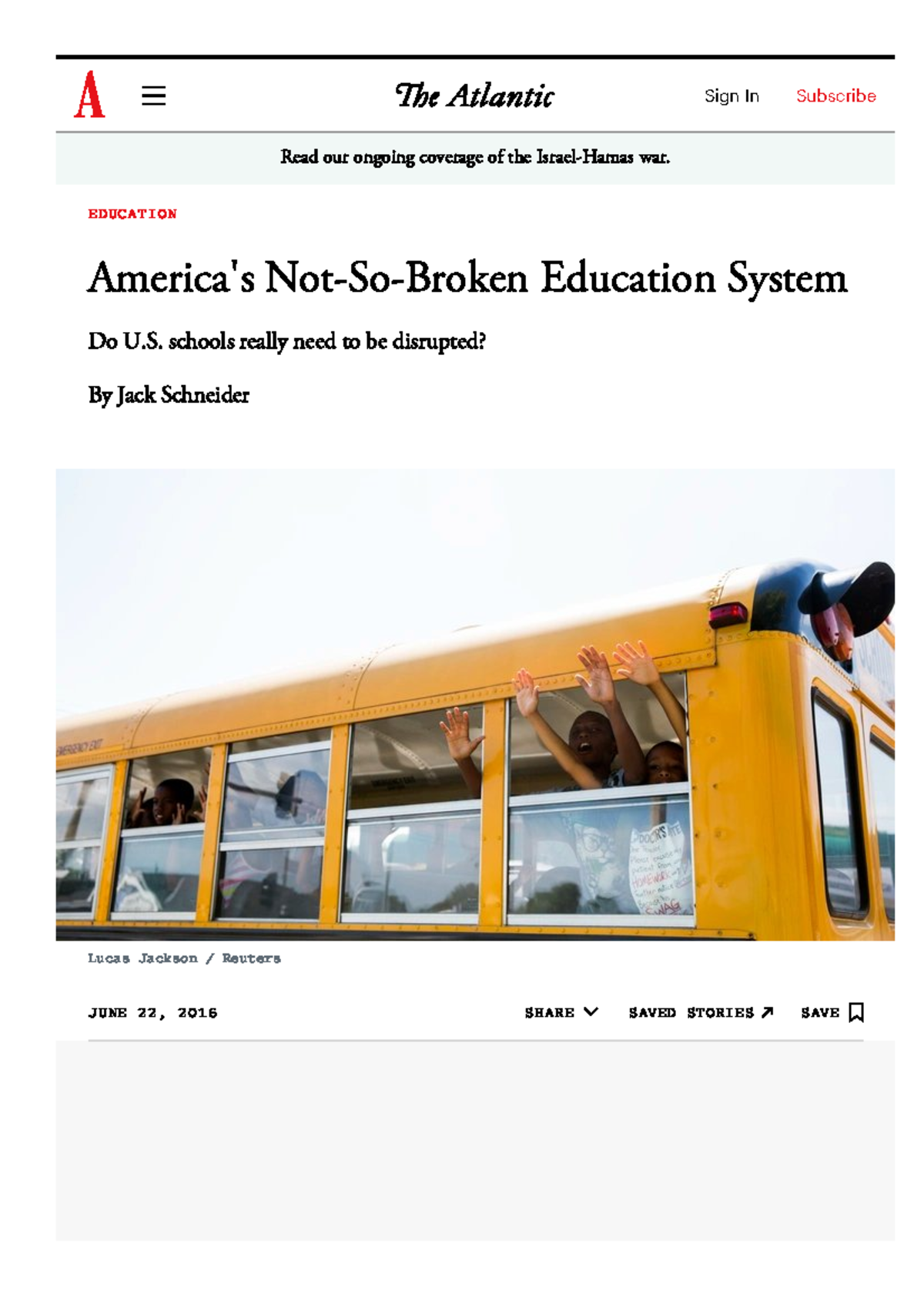 America's Not-So-Broken Education System - The Atlantic - Read our ...