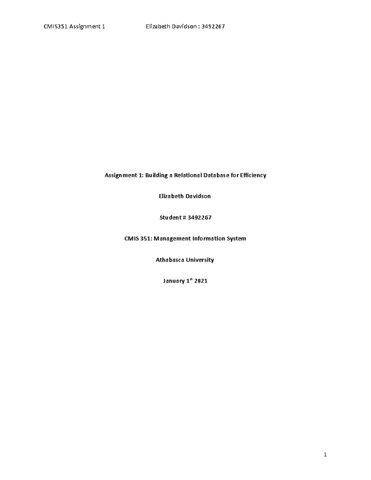 Building a Relational Database for Efficiency - Studocu