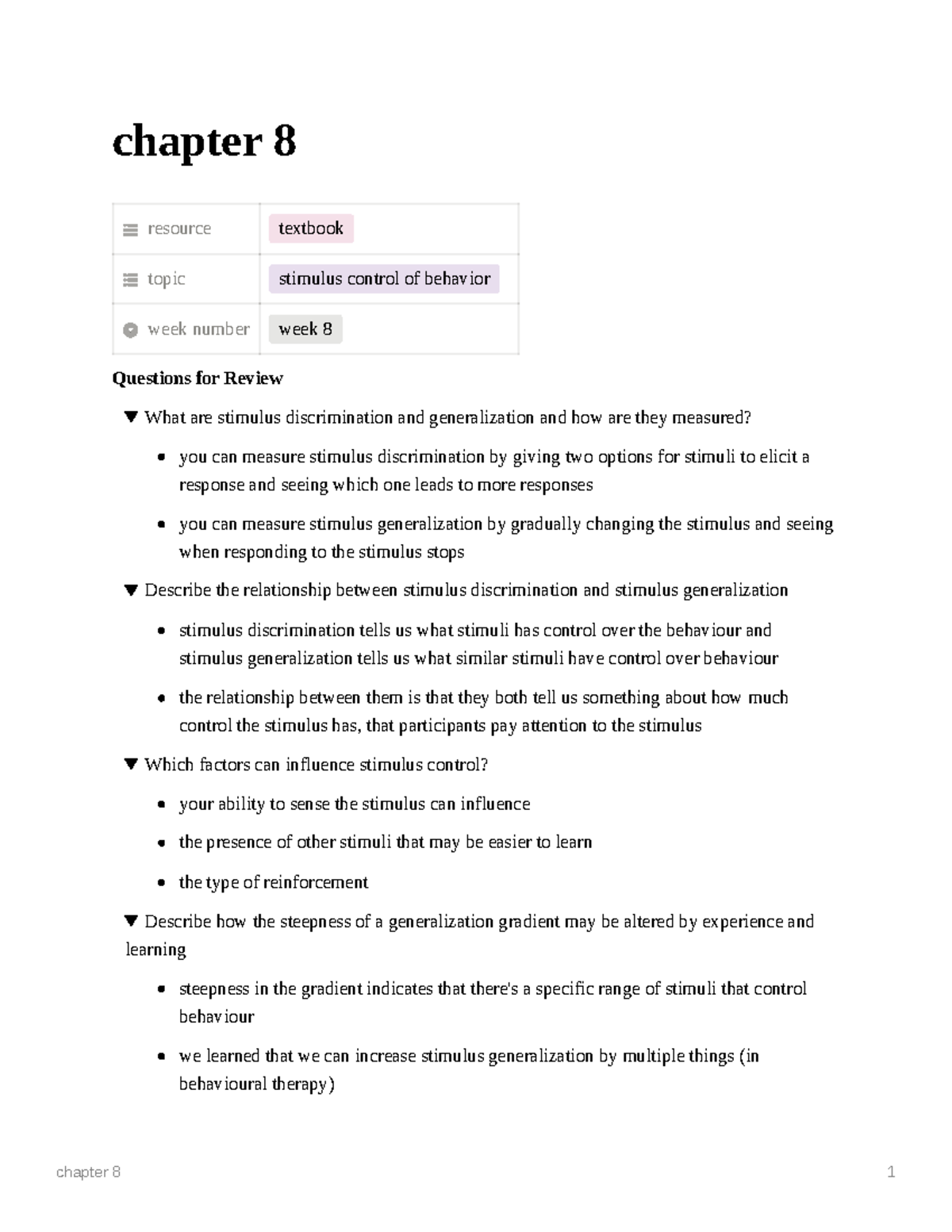 Chapter 8 textbook notes from the principles of learning chapter 8 ...
