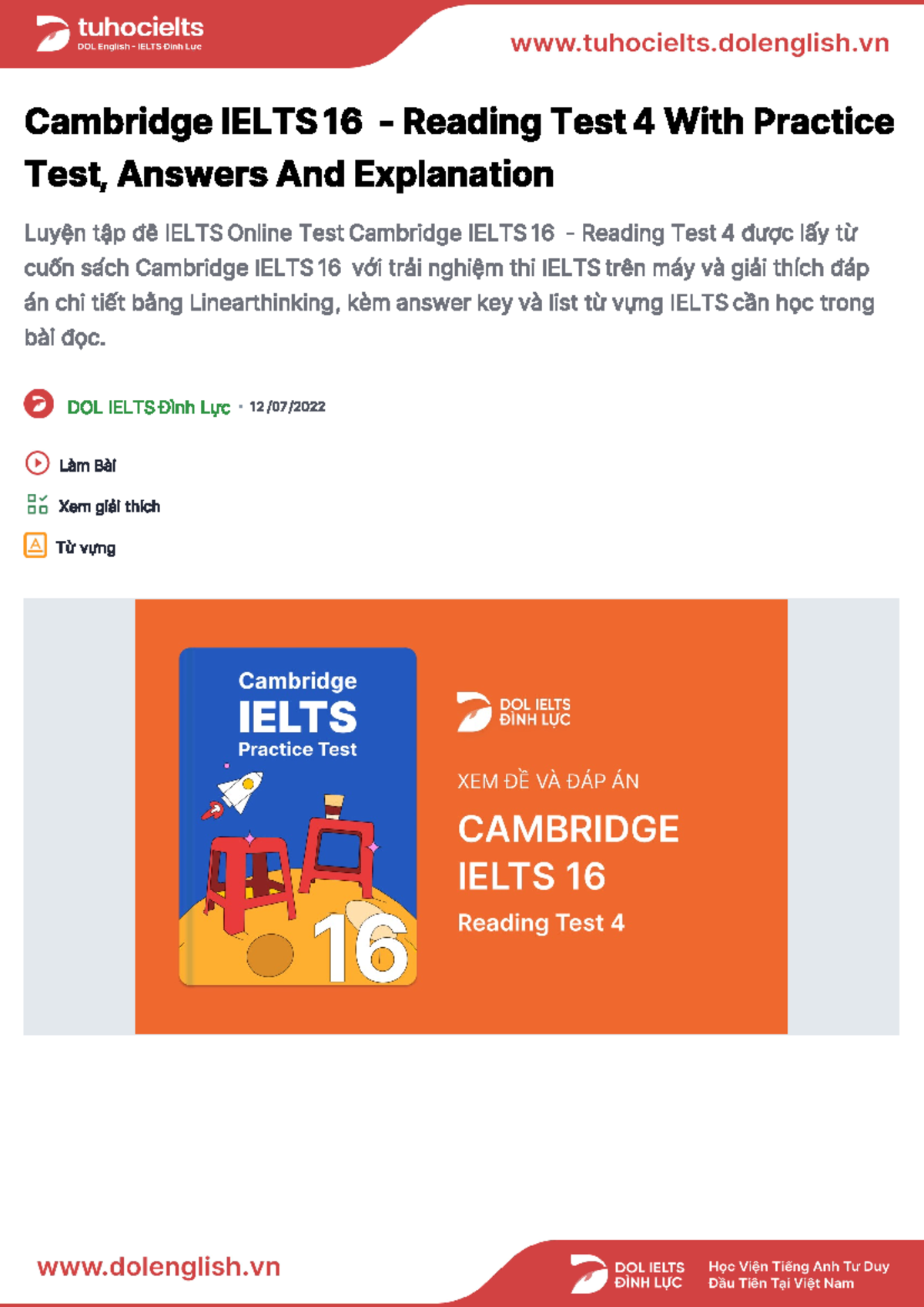 Cam 16 - Reading 4 - dsdfsdf - tuhocielts DOL English IELTS Dinh Luc ...