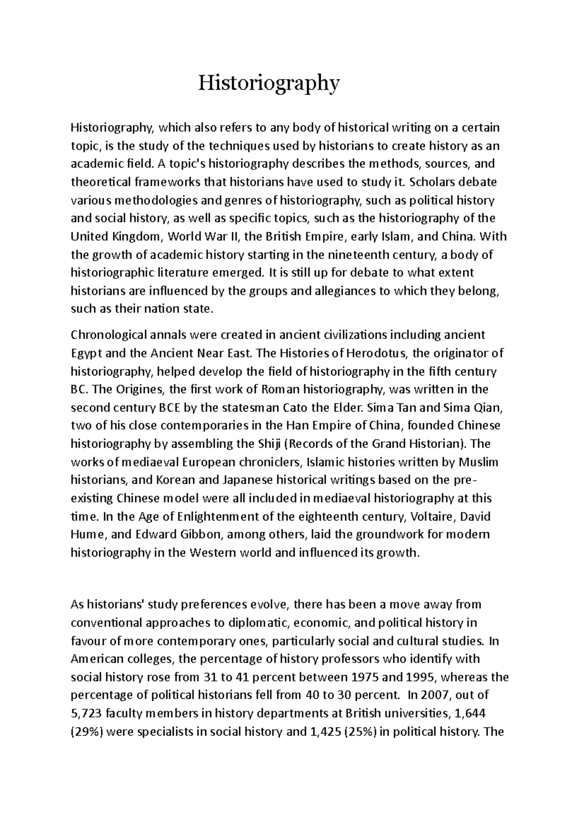 Historiography - ifah - Historiography Historiography, which also ...