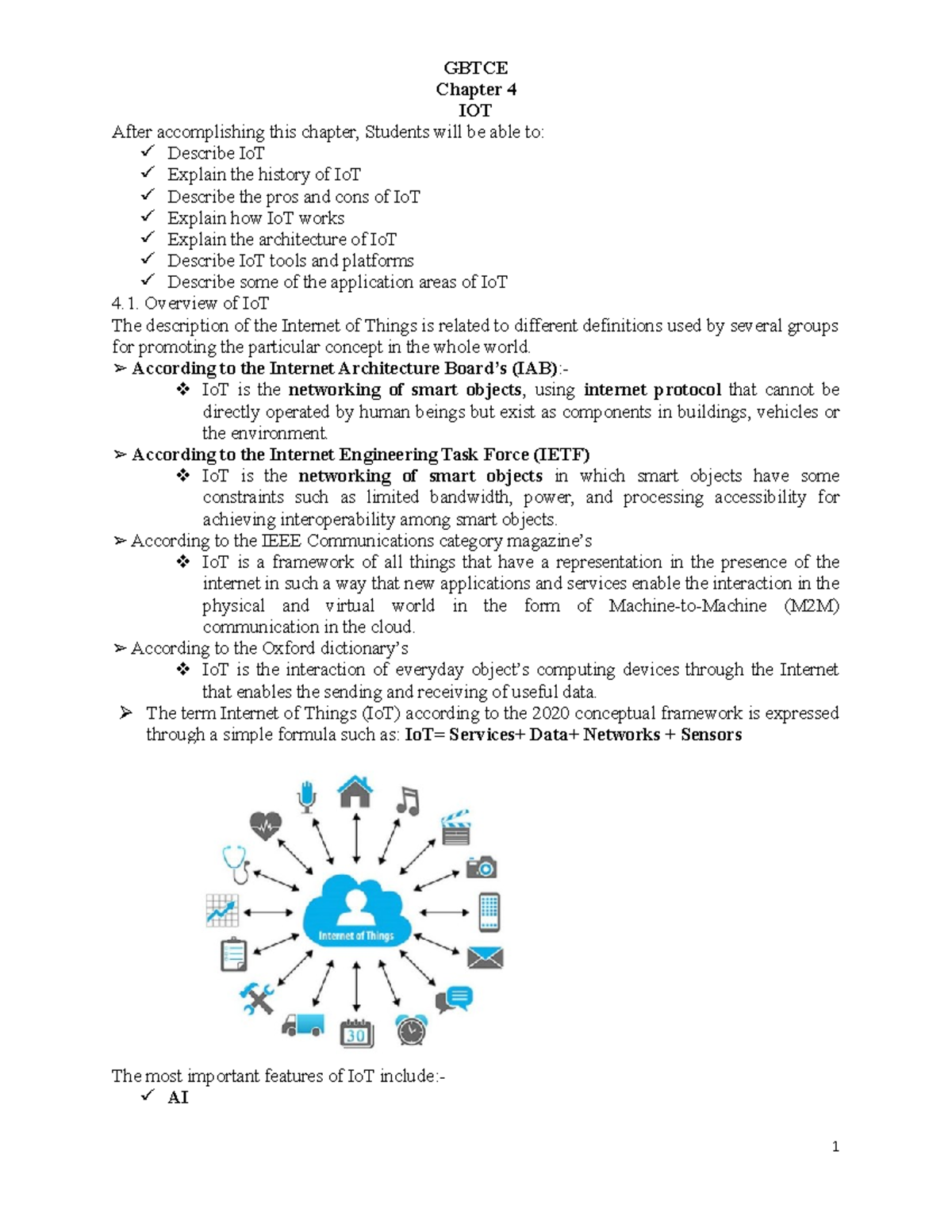 Chapter 4 IOT1 - emerging technology - GBTCE Chapter 4 IOT After ...