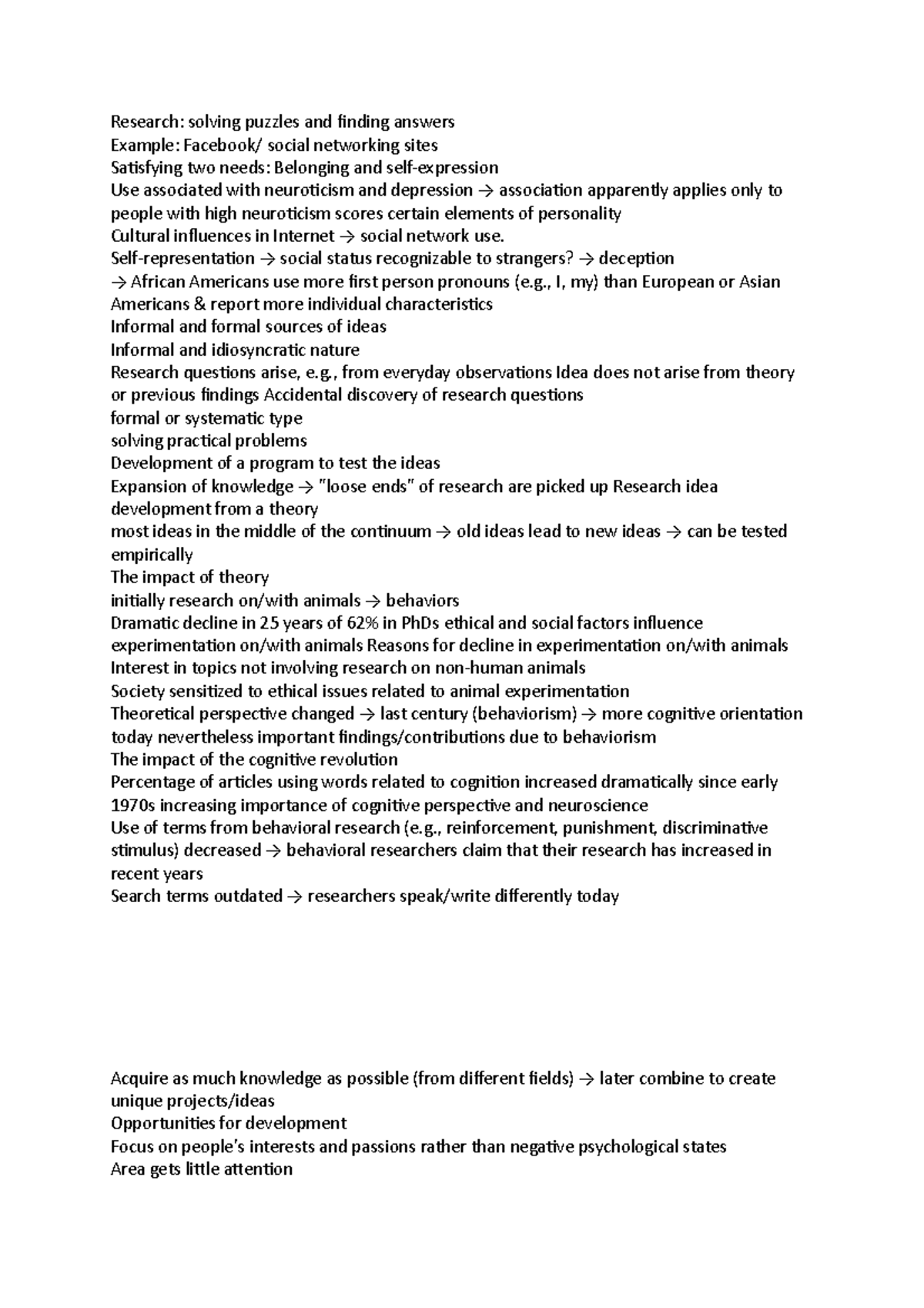 Research - notes from class - Research: solving puzzles and finding ...