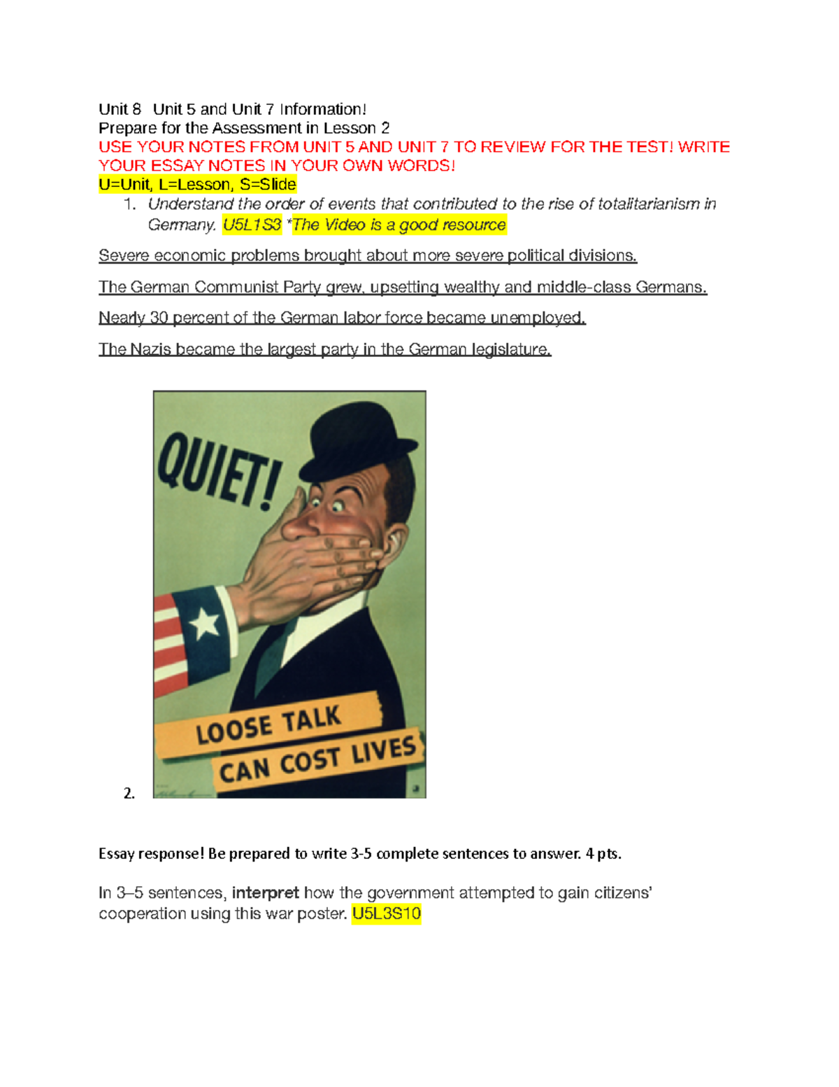 United States History 11 - Unit 8 Test Study Guide - Unit 8 Unit 5 and ...