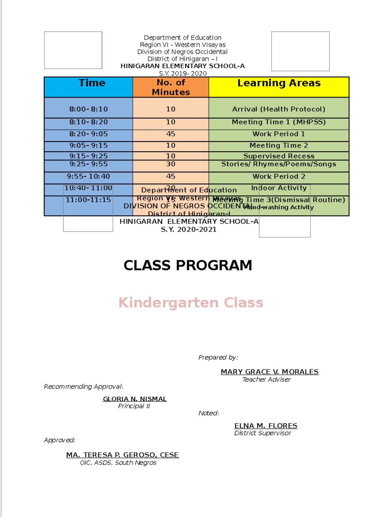Class Program-NEW- Normal- Grace - Department of Education Region VI ...