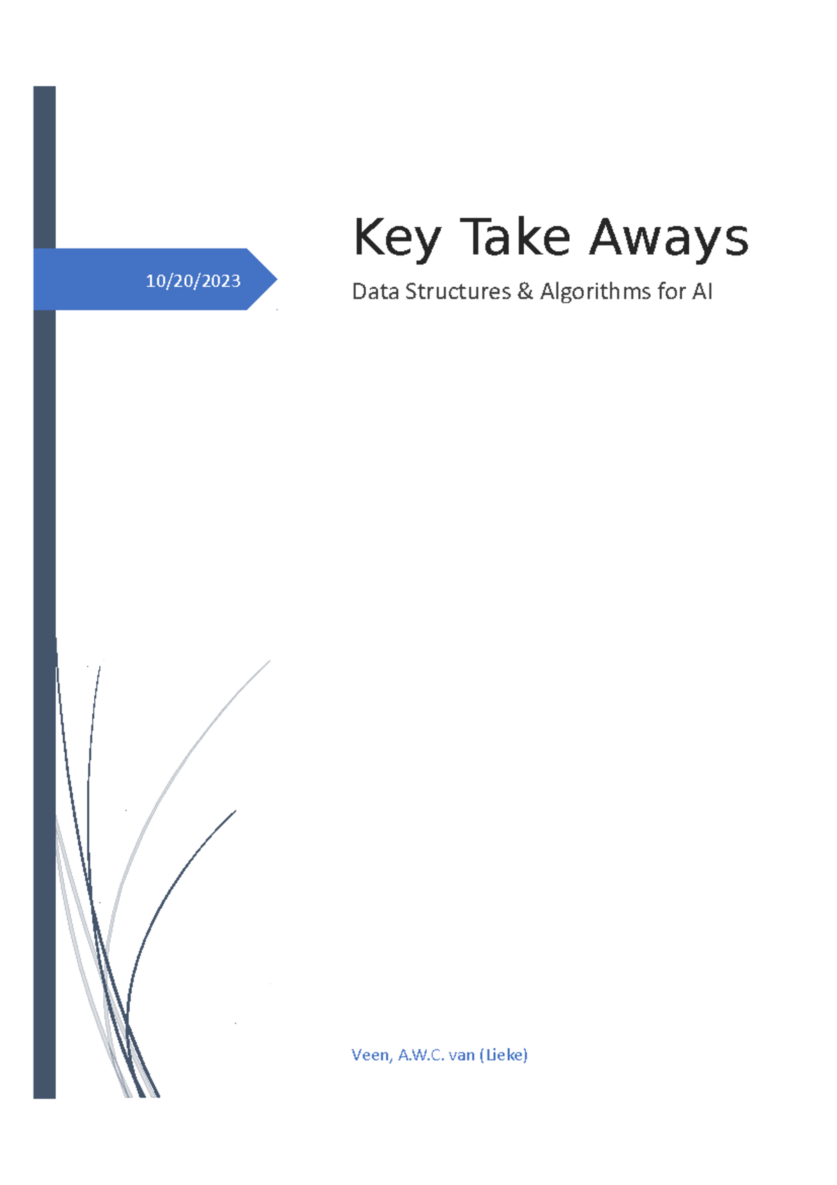 Key Takeaways Dsa Book Samenvatting Hoofdstukken Gebruikt Bij De Lectures Algorithms