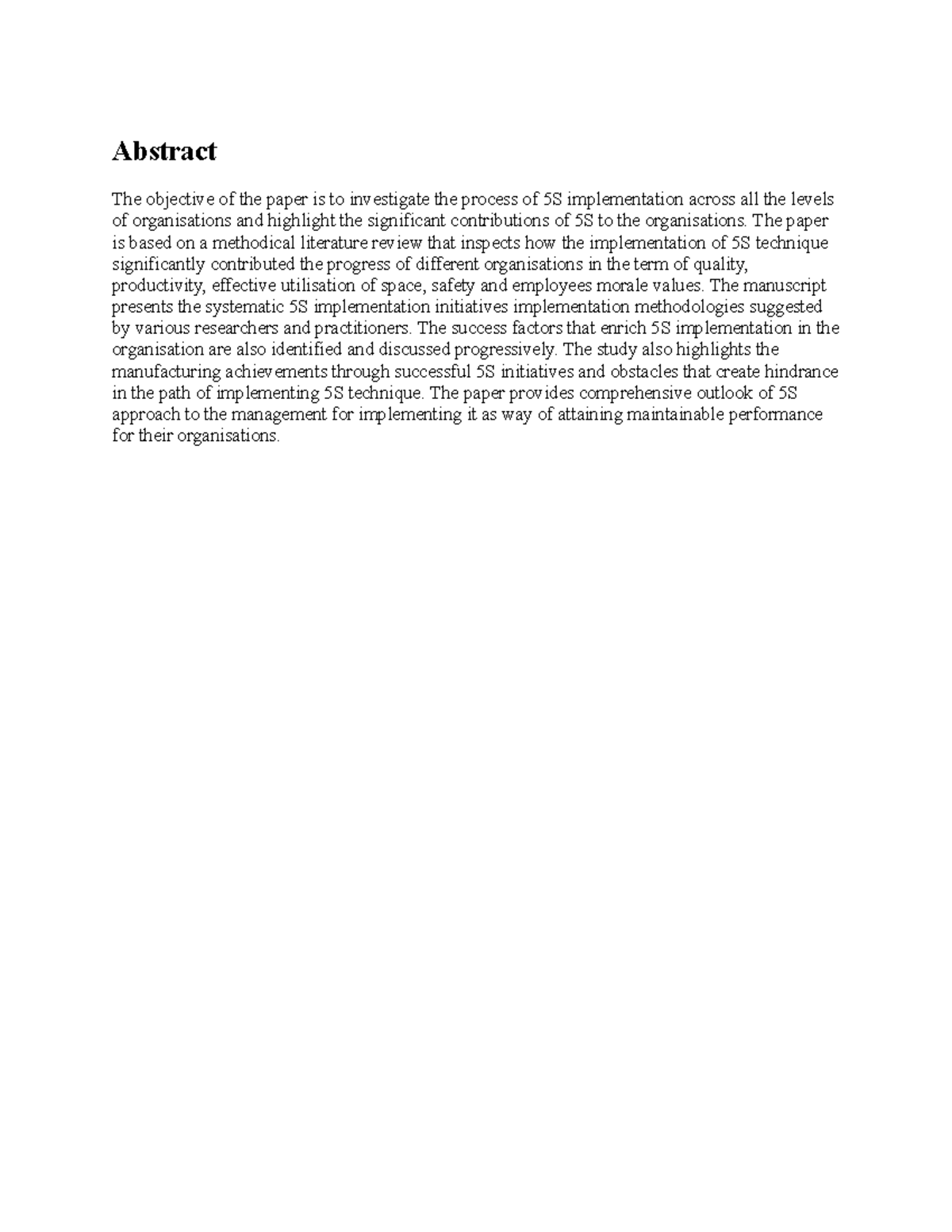 Abstract - Abstract The objective of the paper is to investigate the ...