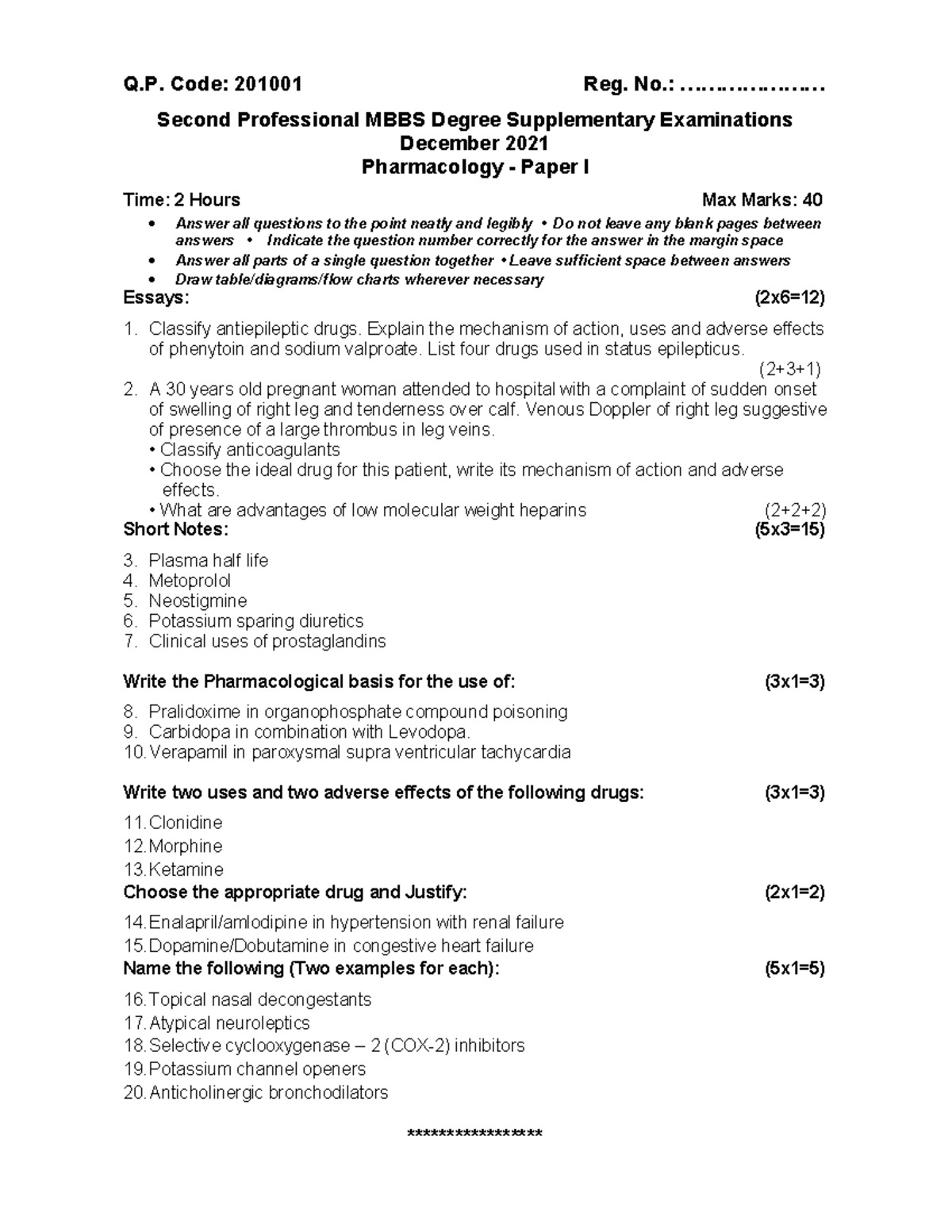 2010 01 - questuon - Q. Code: 201001 Reg. No ...