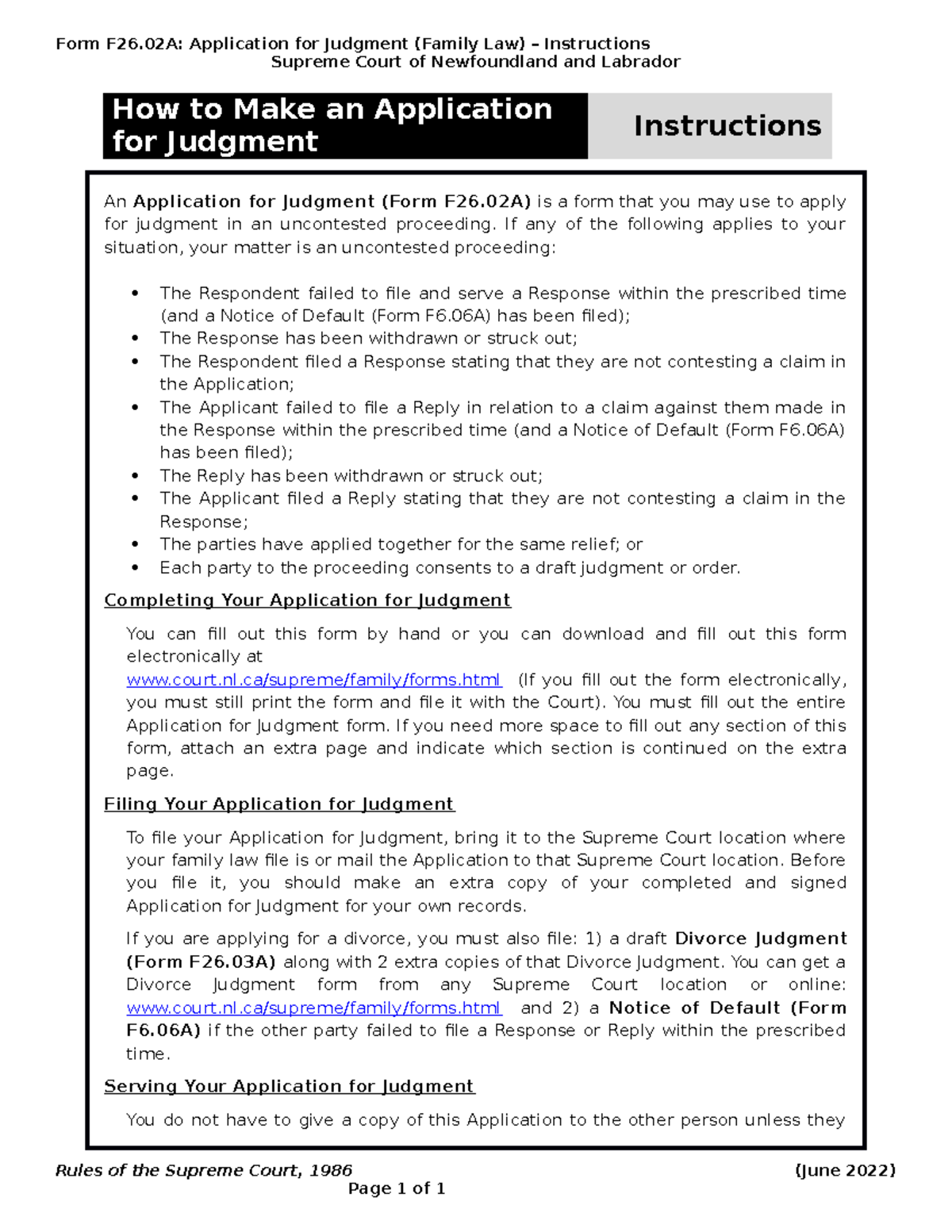 F26.02A - Application for Judgment - (2021 02 10) - Form F26 ...