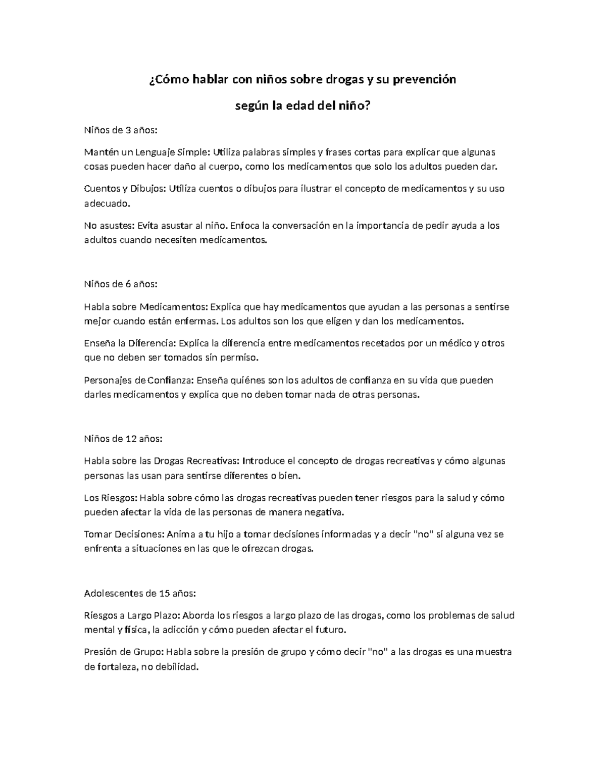Cómo hablar con niños sobre drogas y su prevención - ¿Cómo hablar con ...